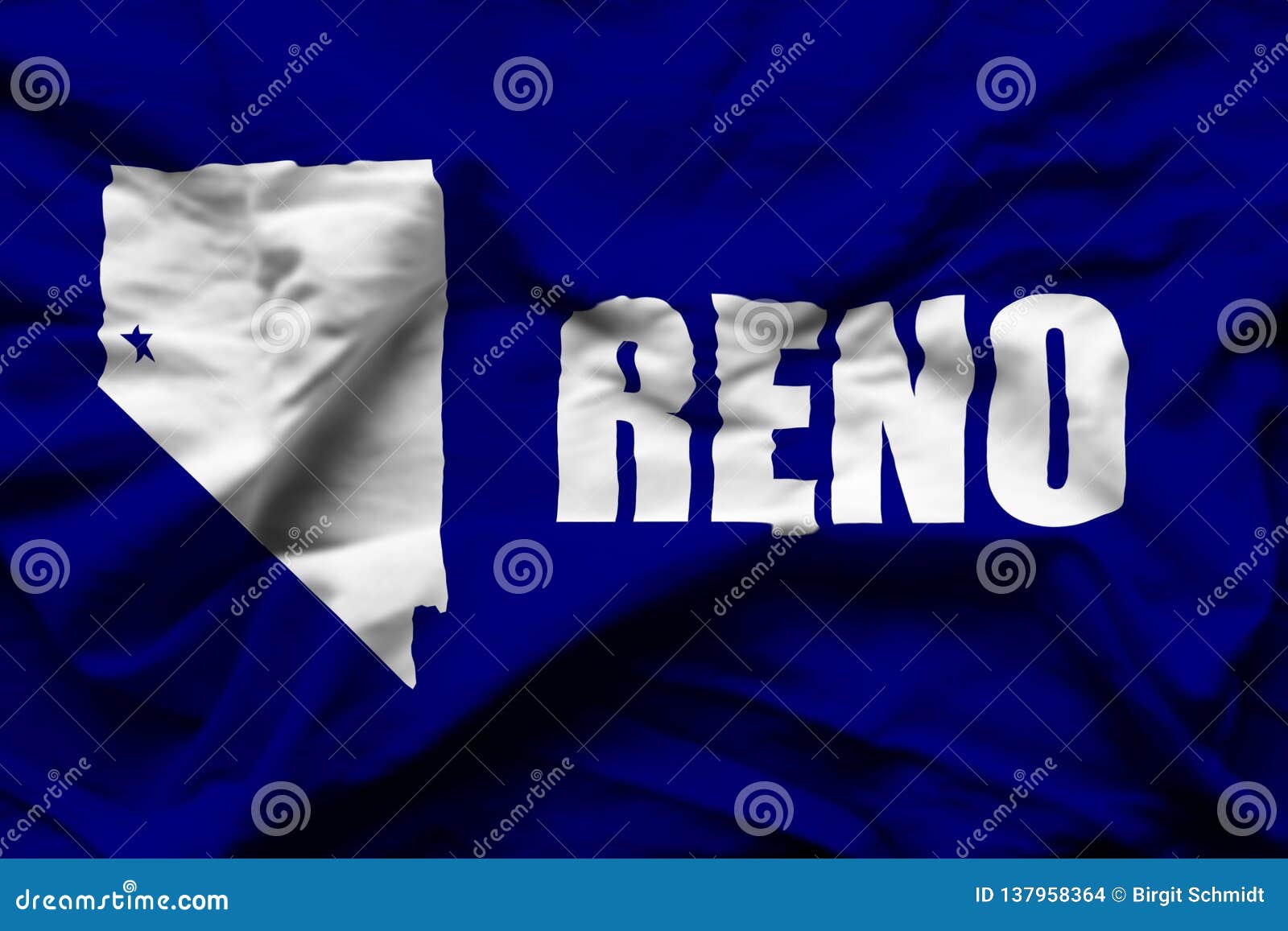 Reno Realistic Flag Illustration. Stock Illustration - Illustration of ...