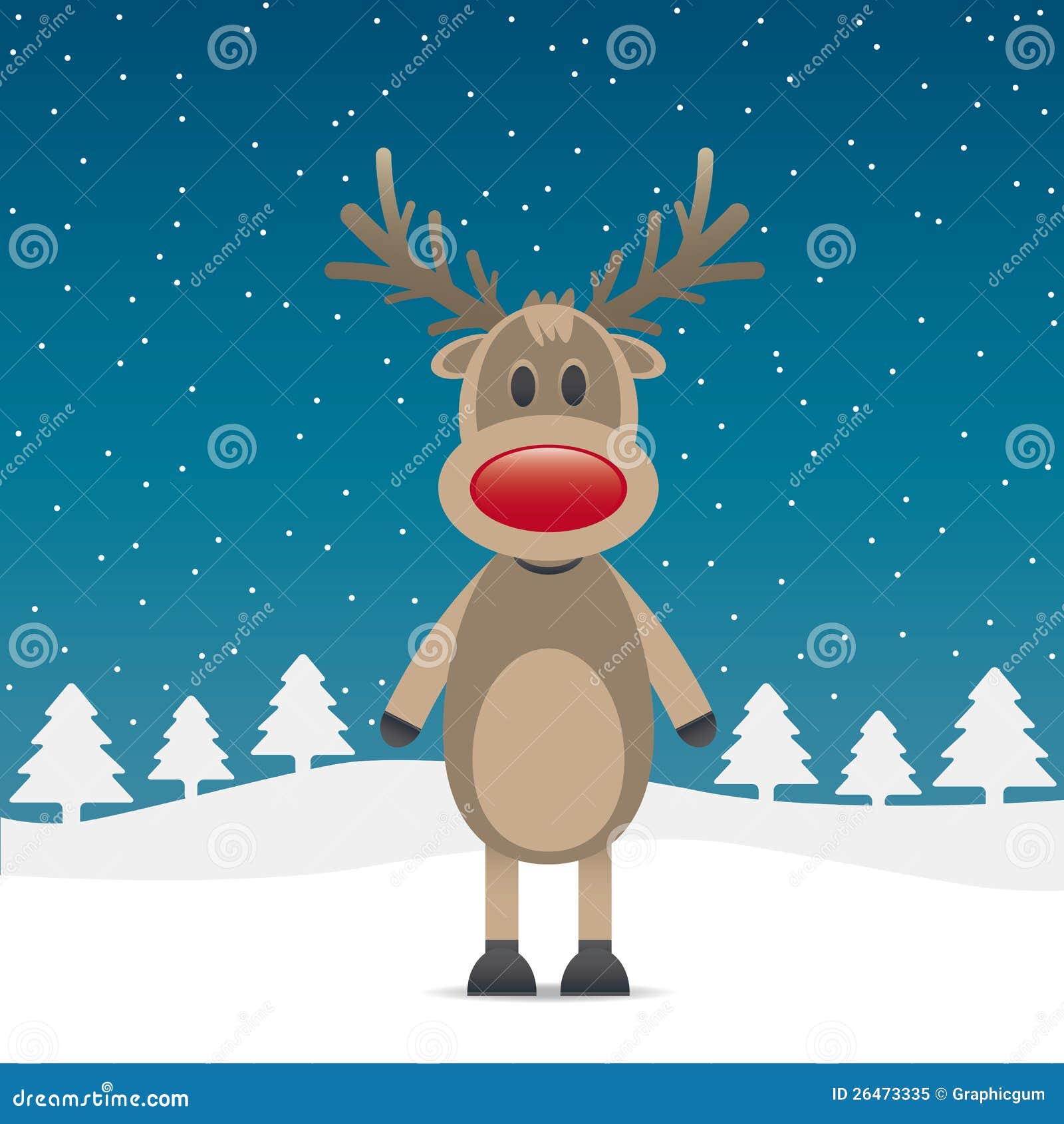Reno De Rudolph Con La Nariz Roja Stock de ilustración - Ilustración de ...