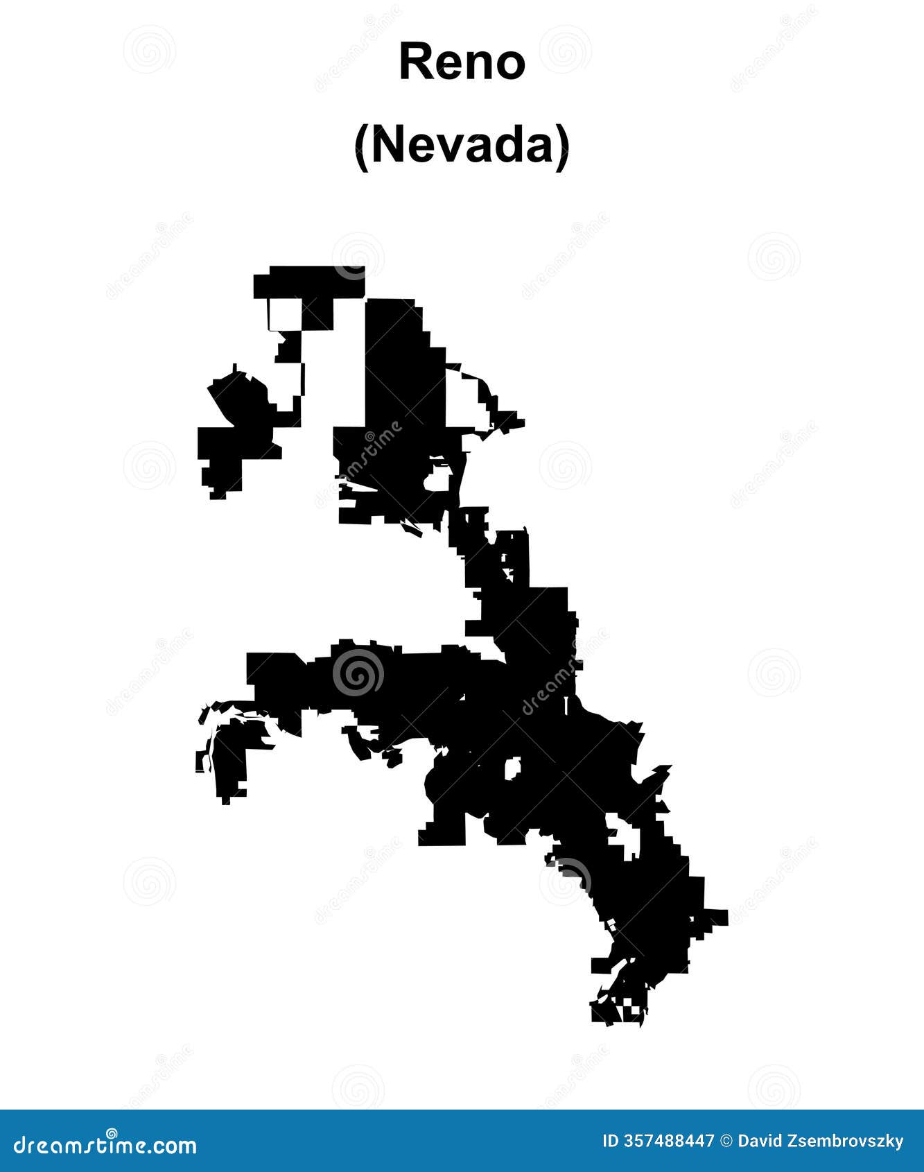 Reno Outline Map Vector Illustration | CartoonDealer.com #323909264