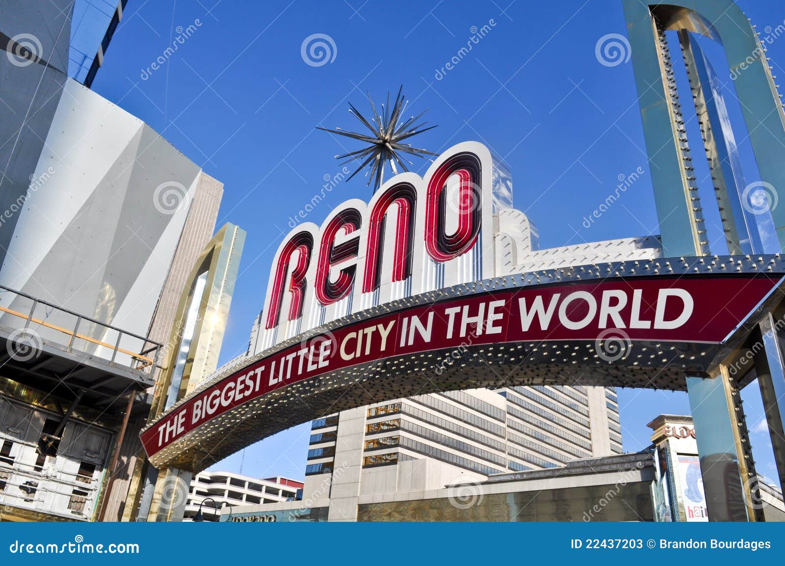 Reno Nevada Entrance Sign editorial stock photo. Image of resort - 22437203