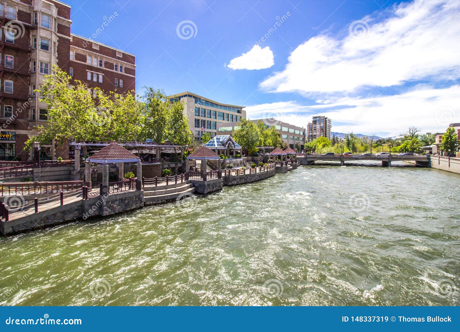Reno River Walk Along Truckee River Stock Image - Image of plants ...