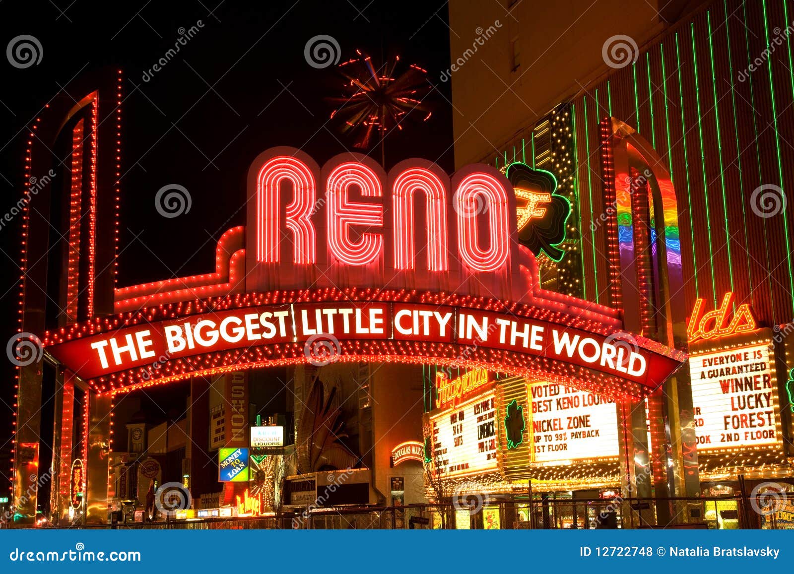 Reno sign editorial stock photo. Image of entertainment - 12722748