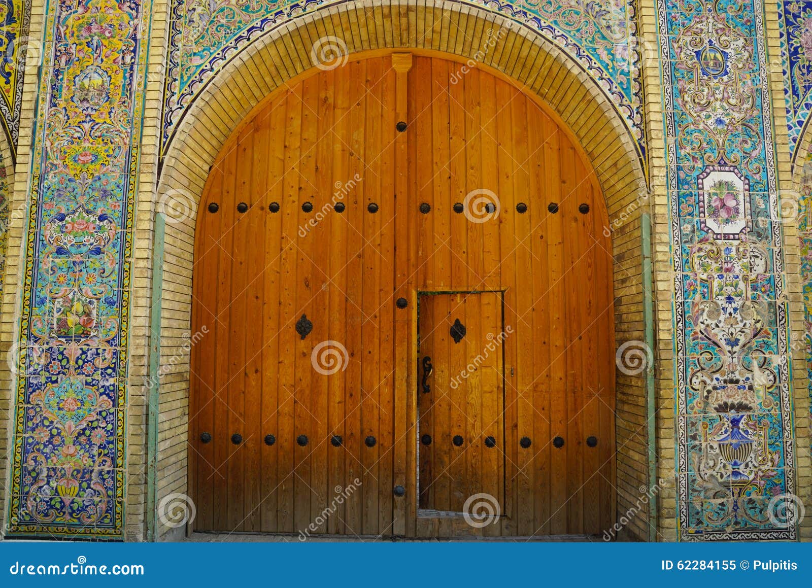 Renovated Old Gate, Golestan Palace, Tehran, Iran Stock Image - Image ...