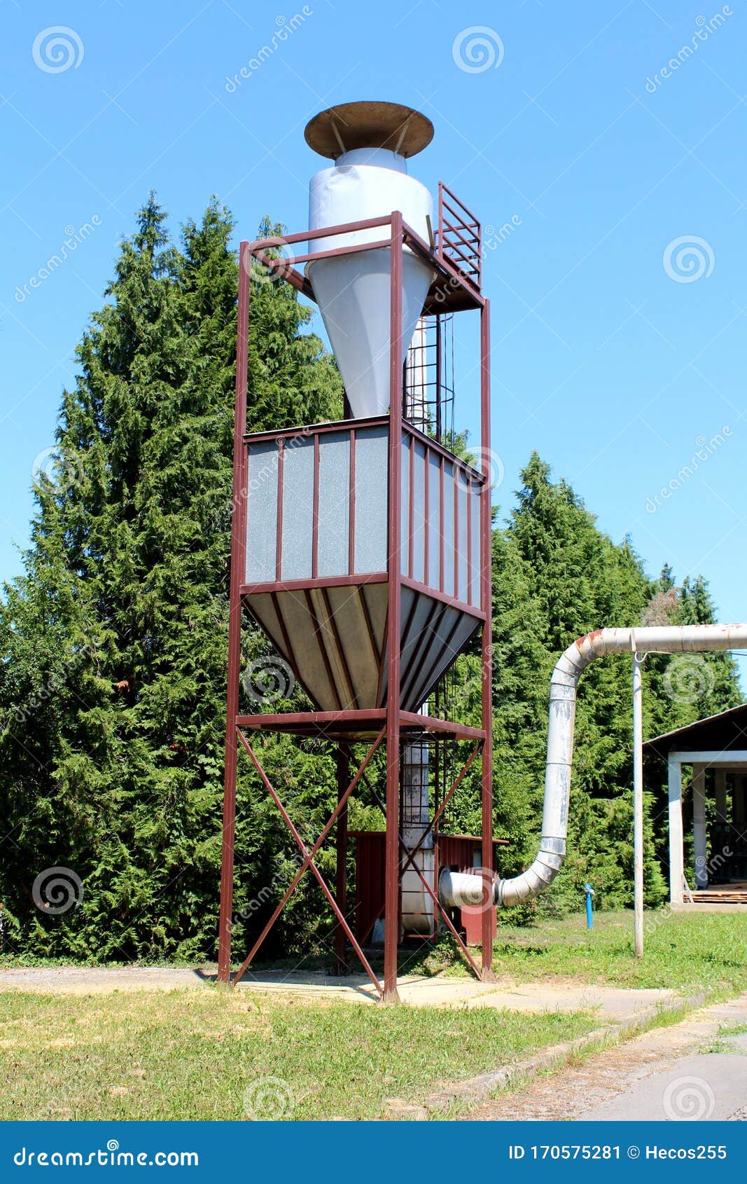 Renovated Restored Small Unusually Shaped Metal Storage Silo Supported ...