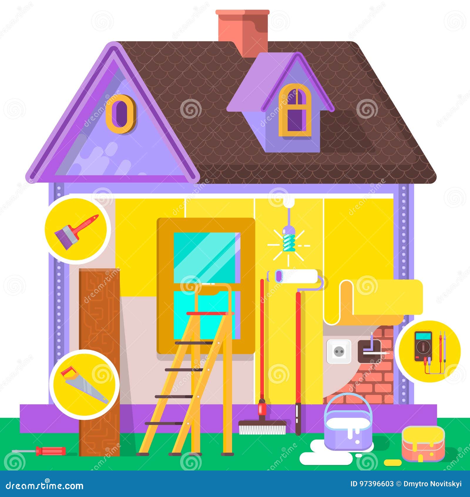 Renovation Apartment. Home Interior and Repairs at Home. Vector ...