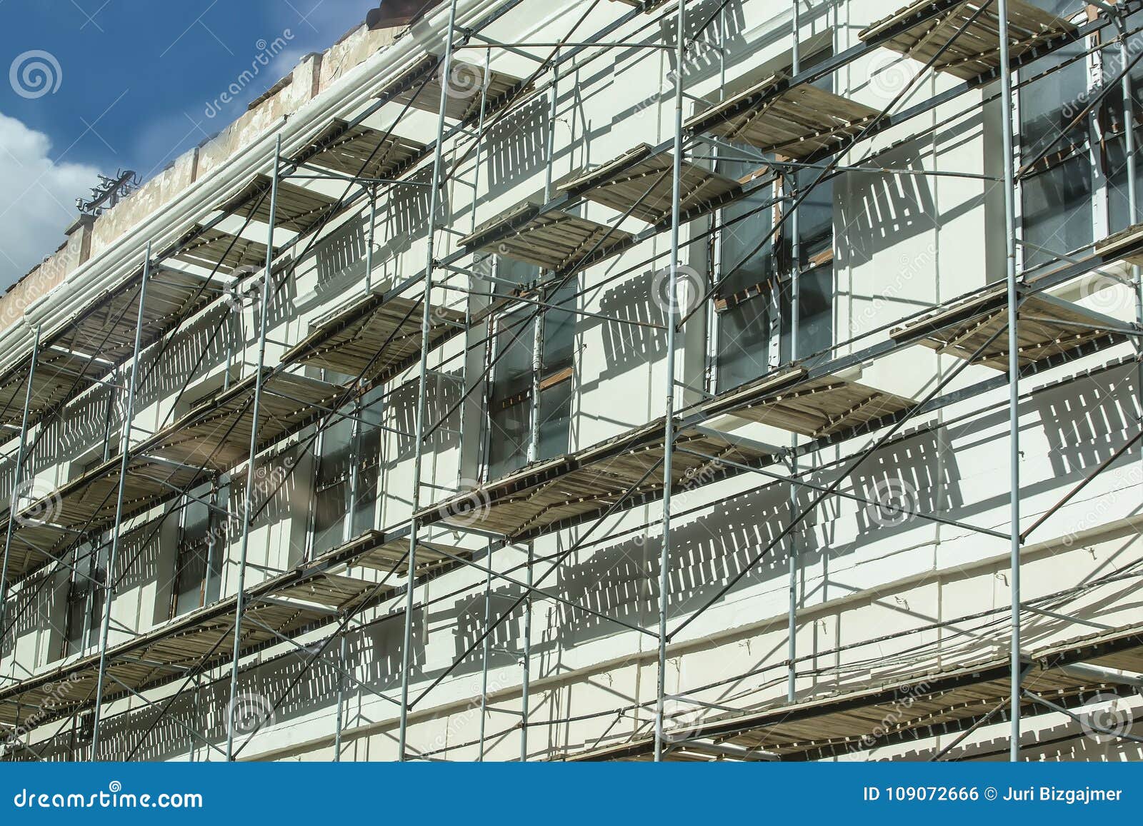 Renovation of Building Front Side. Stock Photo - Image of house, frame ...