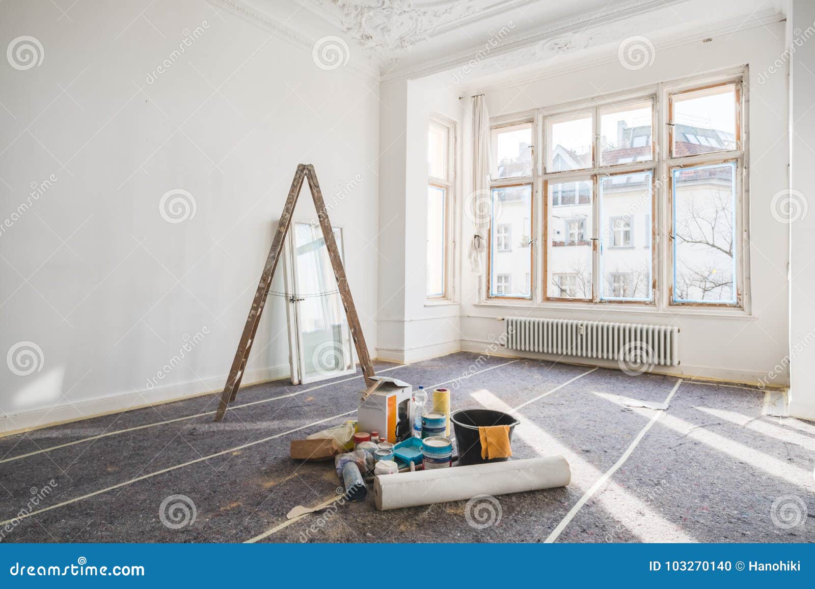 Renovation Concept - Room in Old Building during Restoration Stock ...