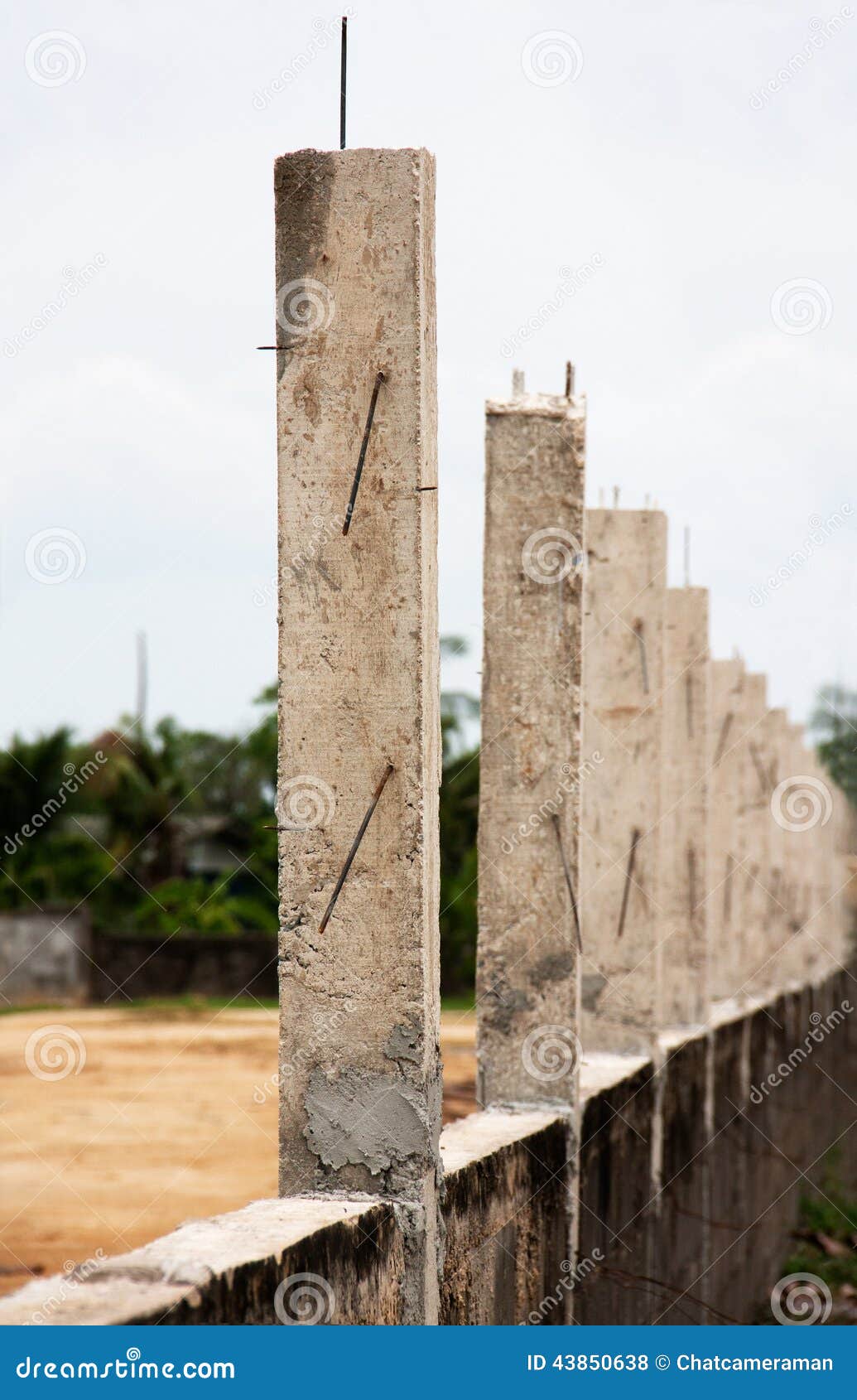 Renovation concrete pole stock photo. Image of steel - 43850638
