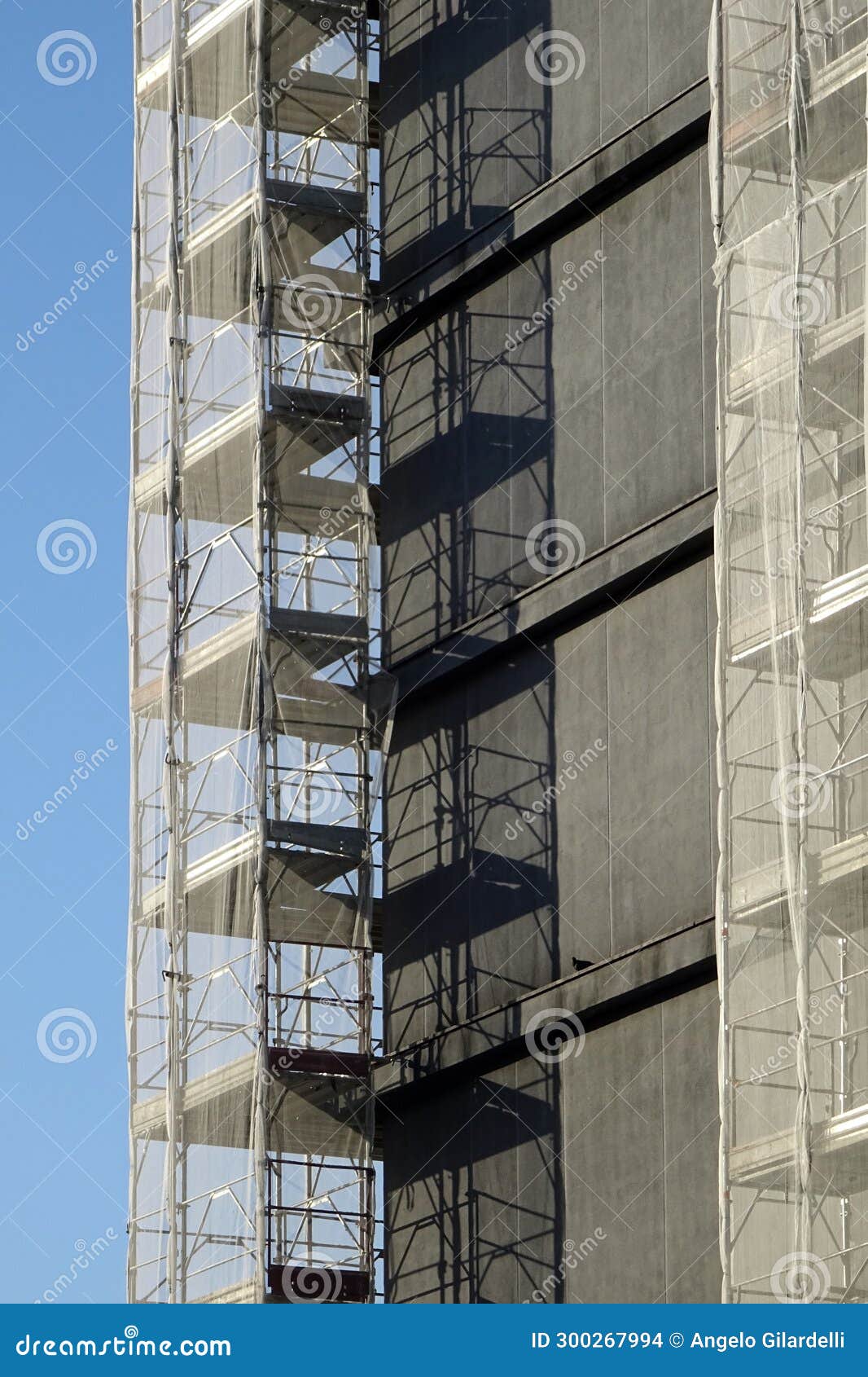 Renovation of the External Facade of a Building, Metal Scaffolding with ...