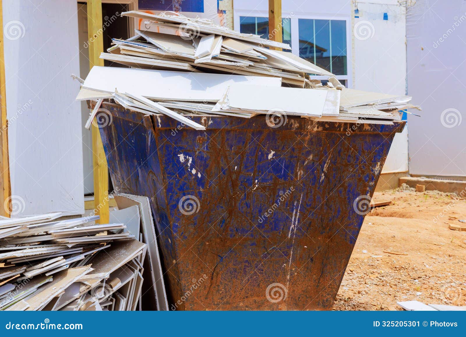 During Renovation Home Drywall Remains Were into Construction Waste ...