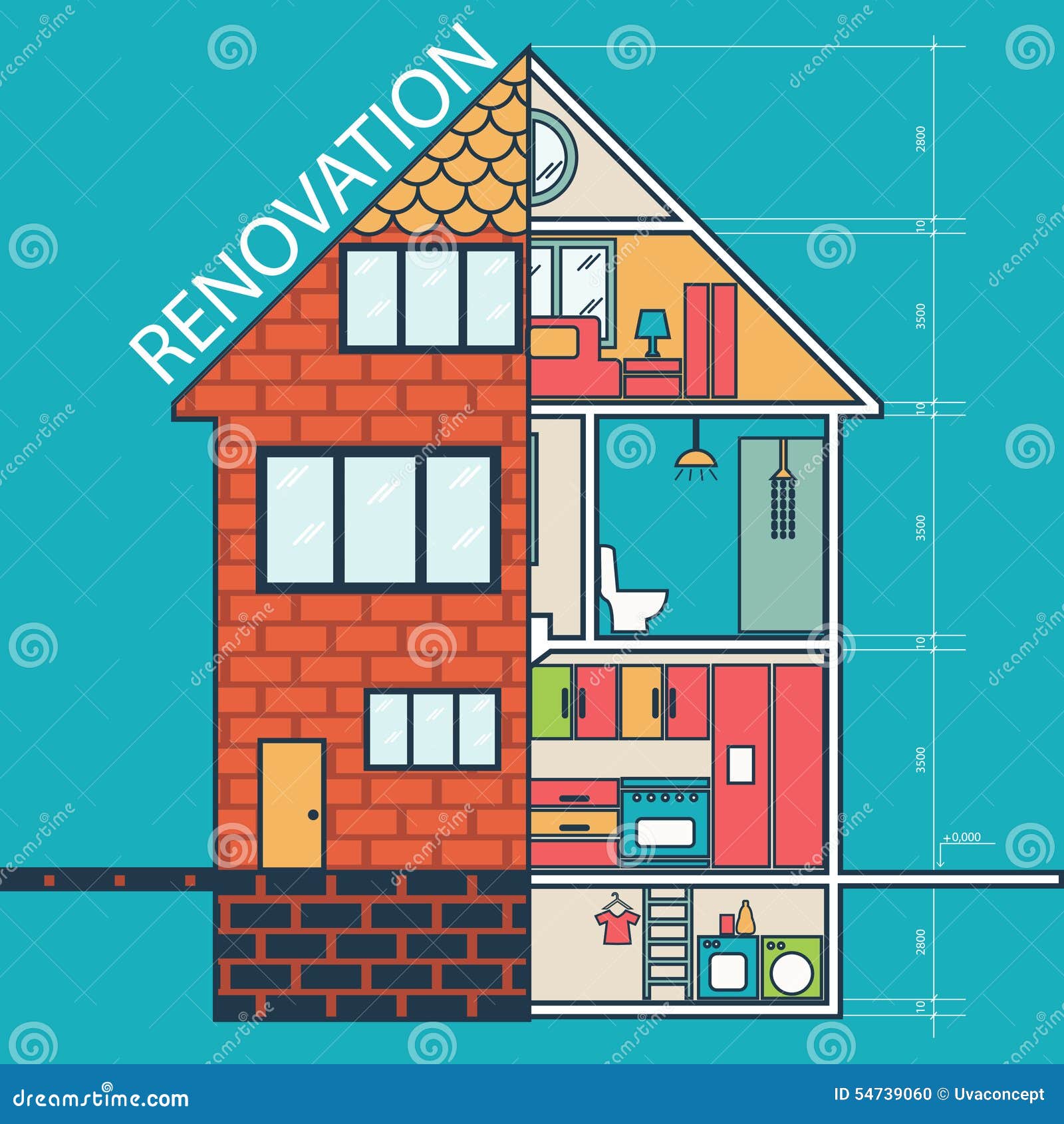Renovation .House Remodeling,flat Design Stock Vector - Illustration of ...