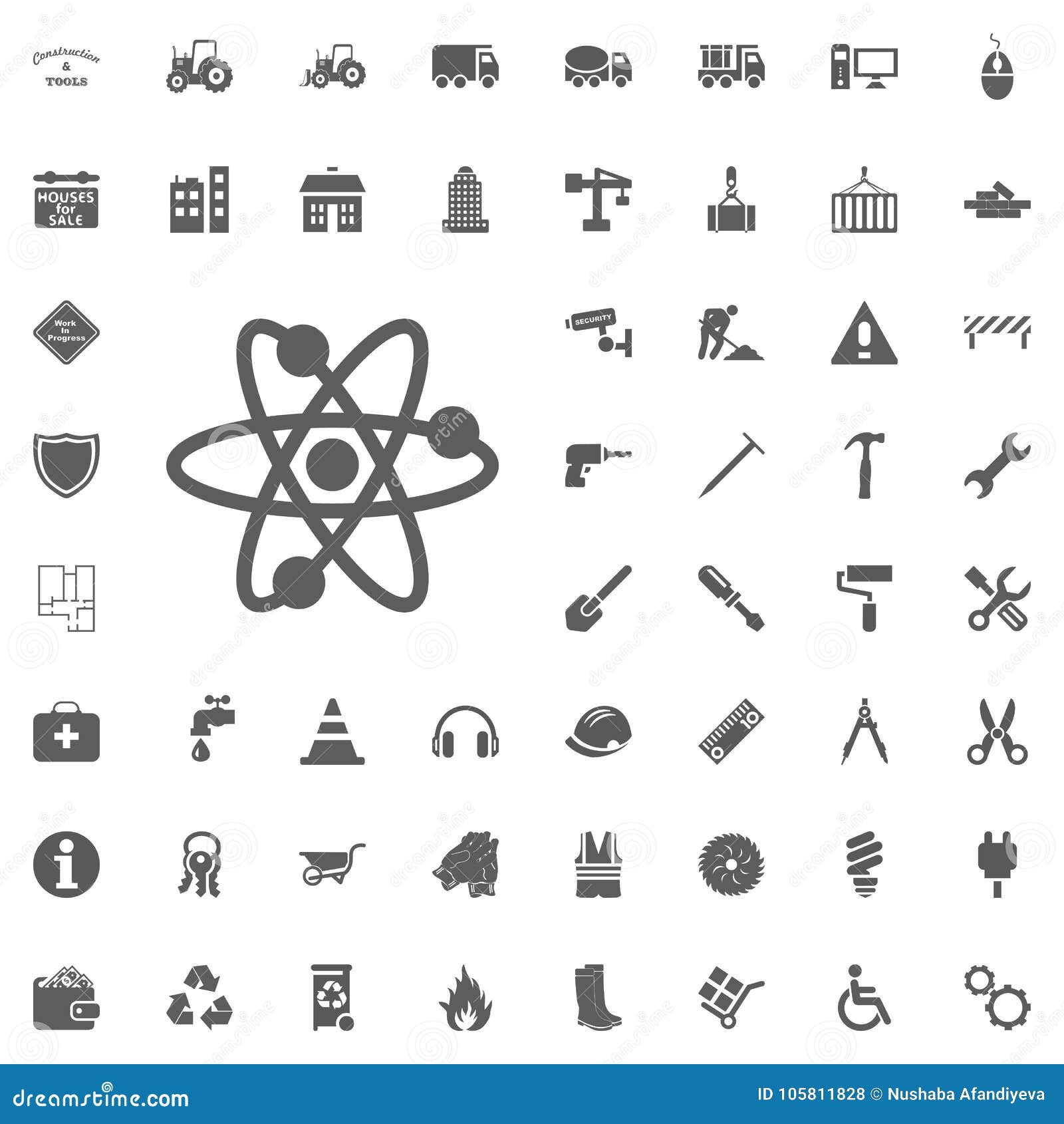 Renovation Icon. Construction and Tools Vector Icons Set Stock ...