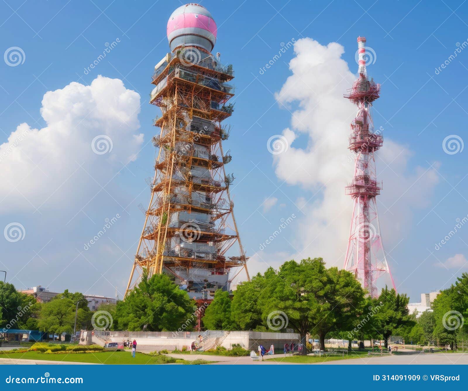 Renovation of Iconic Tower stock image. Image of tourism - 314091909