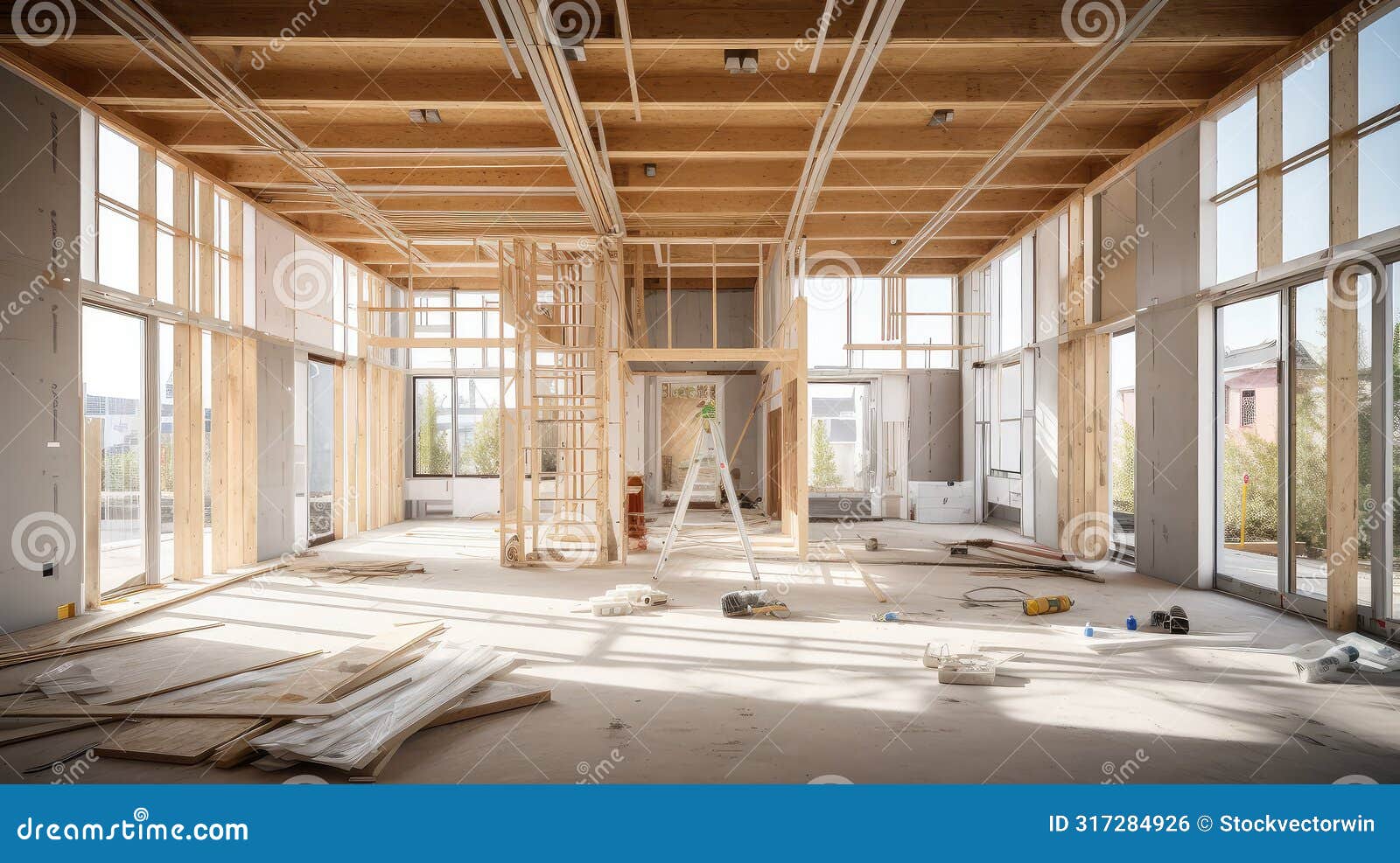 Renovation Interior Building Construction Stock Illustration ...