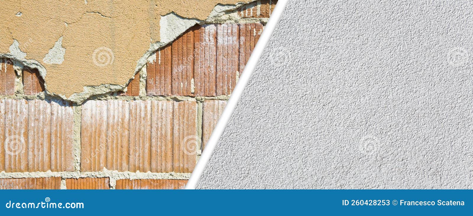 Renovation of an Old Plaster Wall - Concept with an Old Damaged Plaster ...