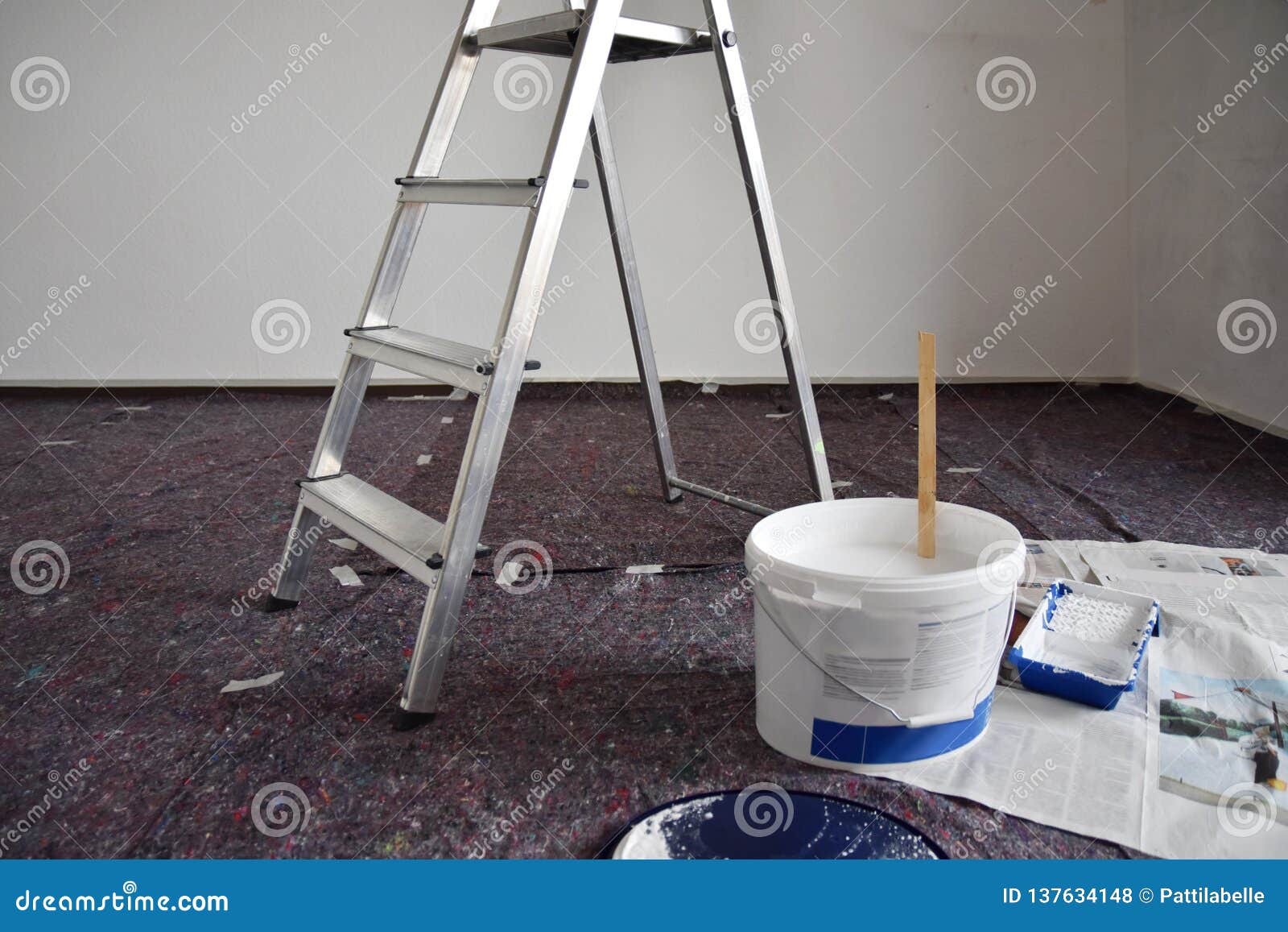 Renovation / Relocation - Painting Works Stock Photo - Image of ...