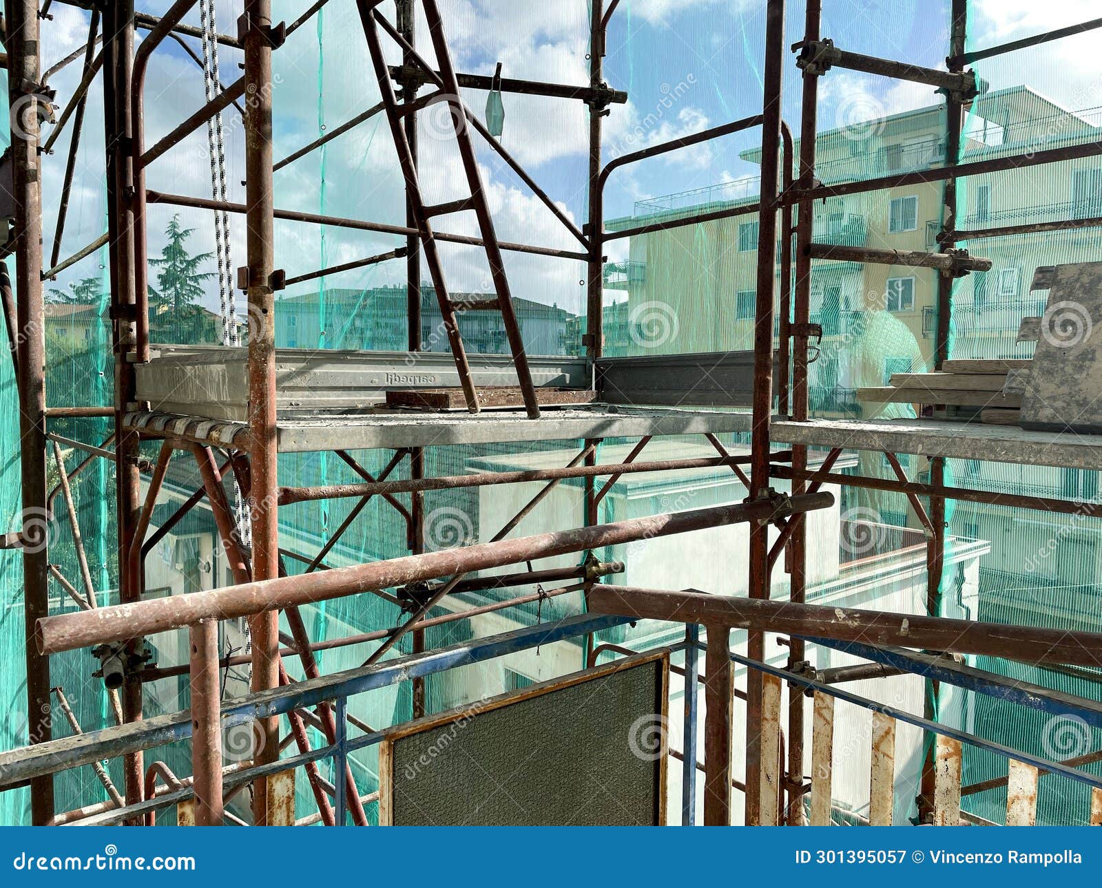 Renovation Work on Building Stock Image - Image of frame, structure ...