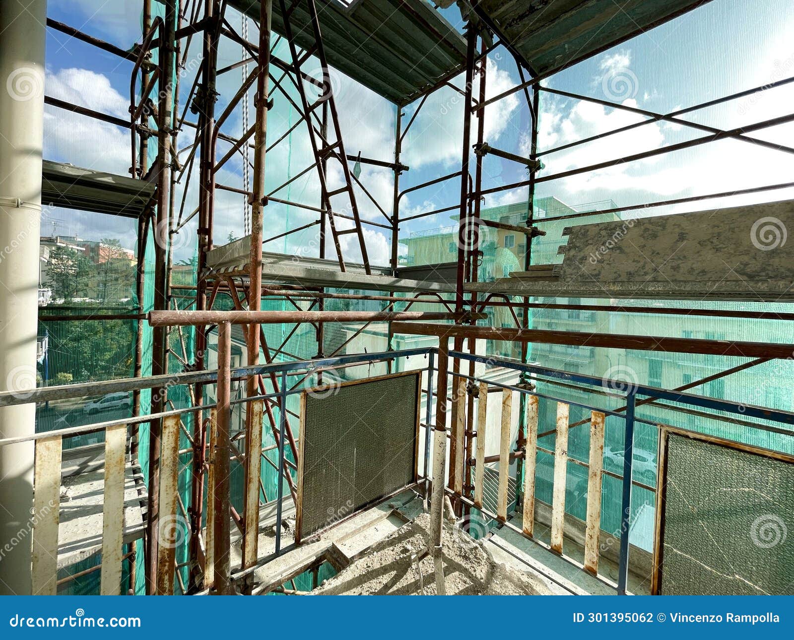 Renovation Work on Building Stock Photo - Image of industry, metal ...