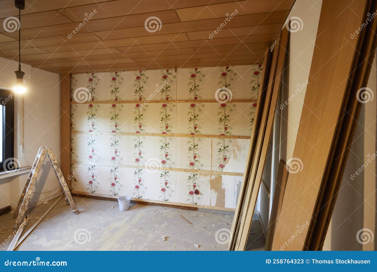 Renovation Work in a Sleeping Room of a House Stock Image - Image of ...