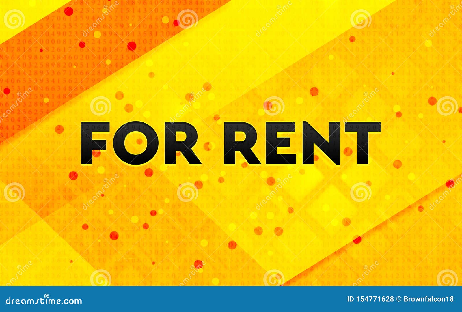 For Rent Abstract Digital Banner Yellow Background Stock Illustration ...