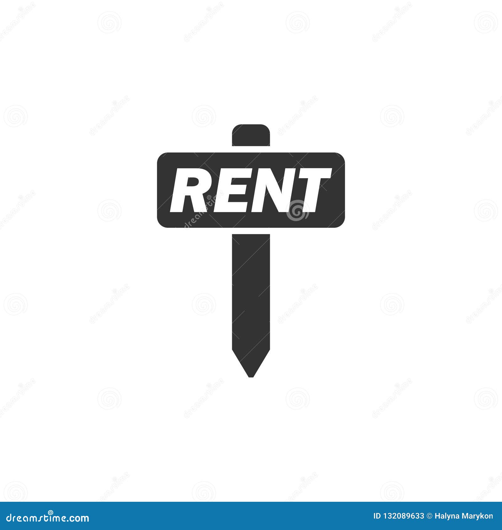 For Rent icon flat stock illustration. Illustration of lease - 132089633