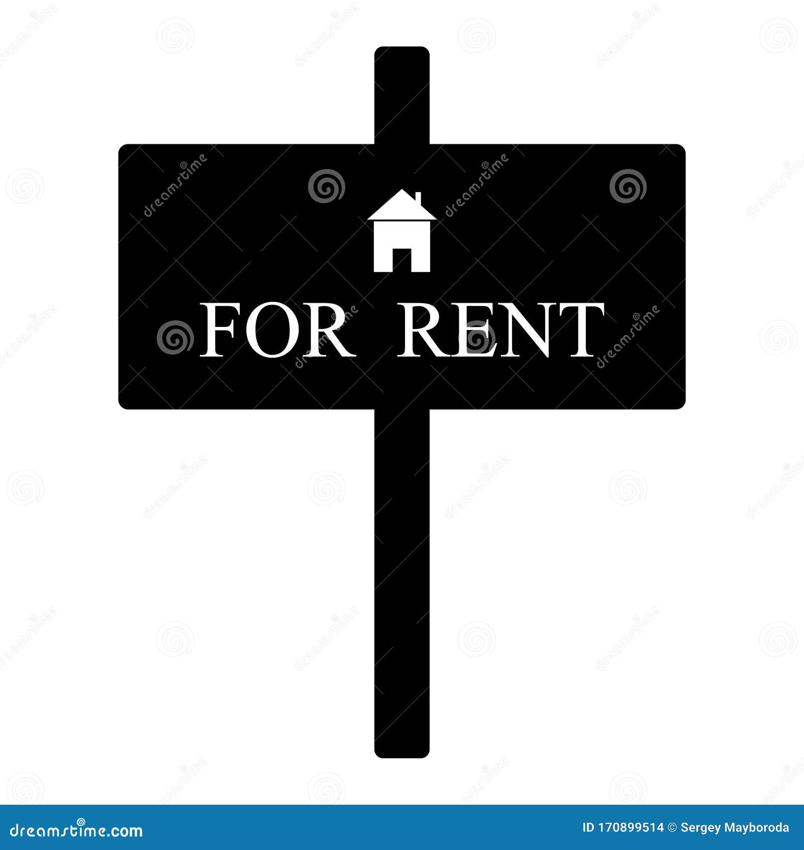Rent Board in Black Lettering Style Stock Vector - Illustration of ...