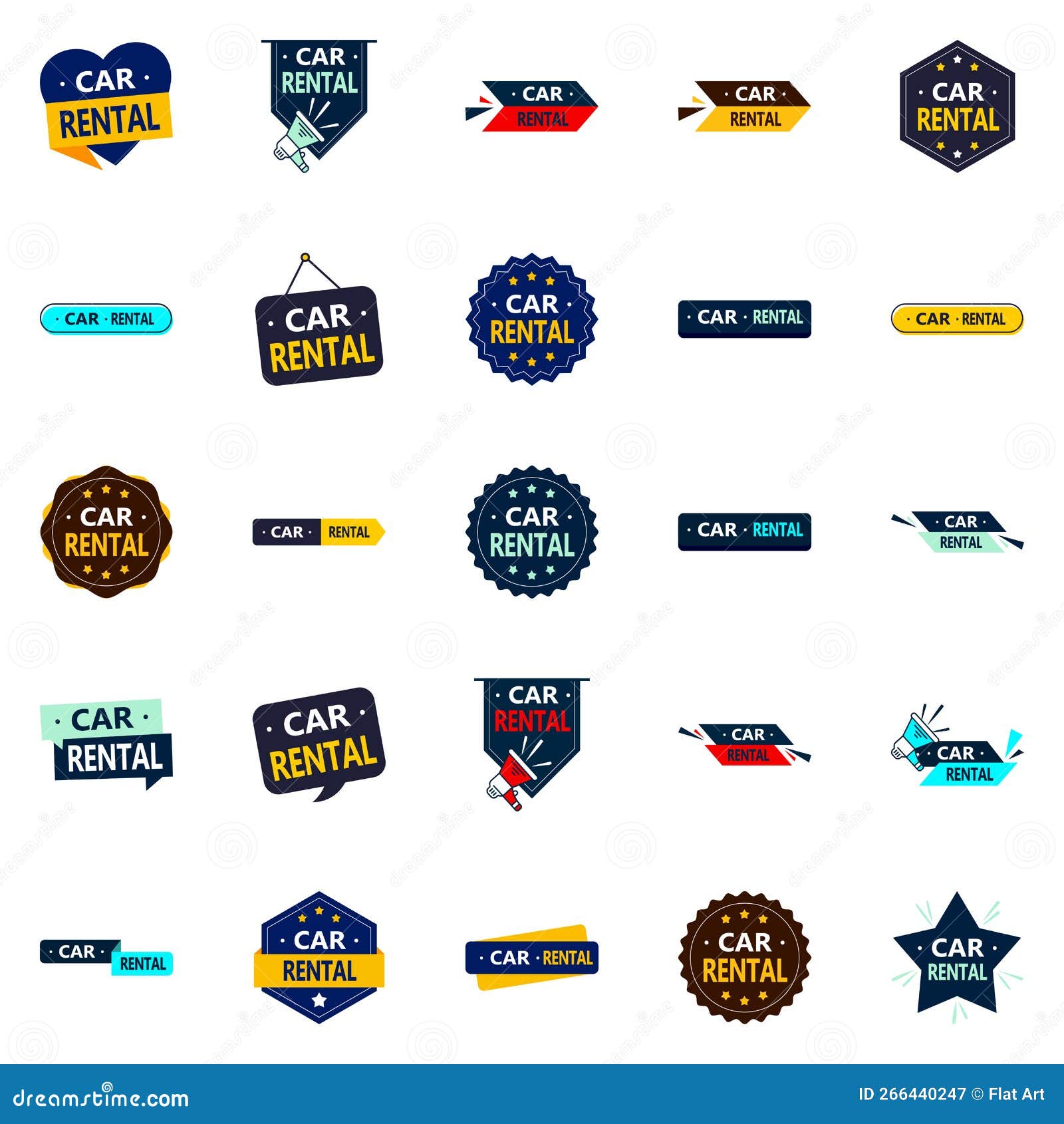 Rent a Car in Style with 25 Professional Vector Designs Stock Vector ...