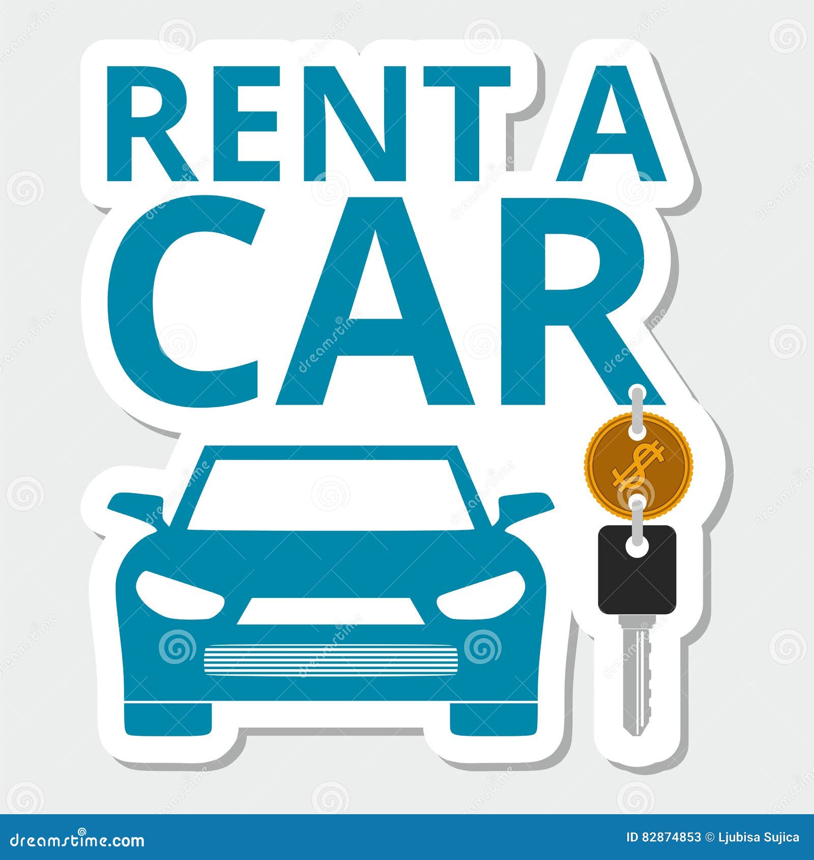 Rent a Car Transportation Design Stock Illustration - Illustration of ...