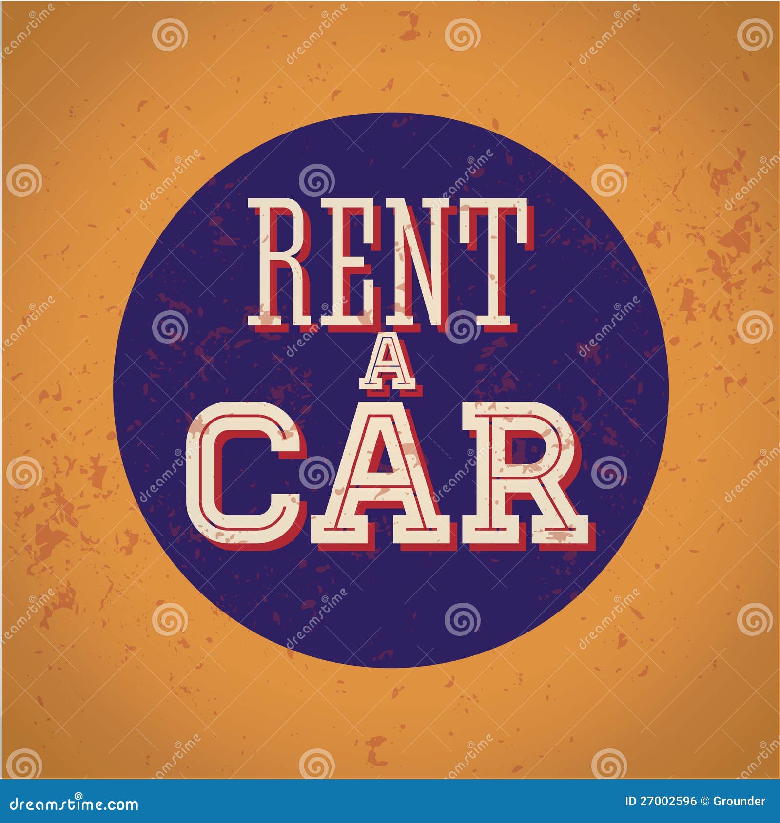 Rent a Car Vintage Sign Print Stock Vector - Illustration of driving ...