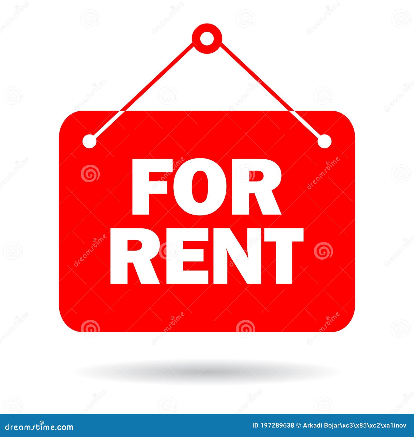 For rent sign stock vector. Illustration of notice, isolated - 197289638