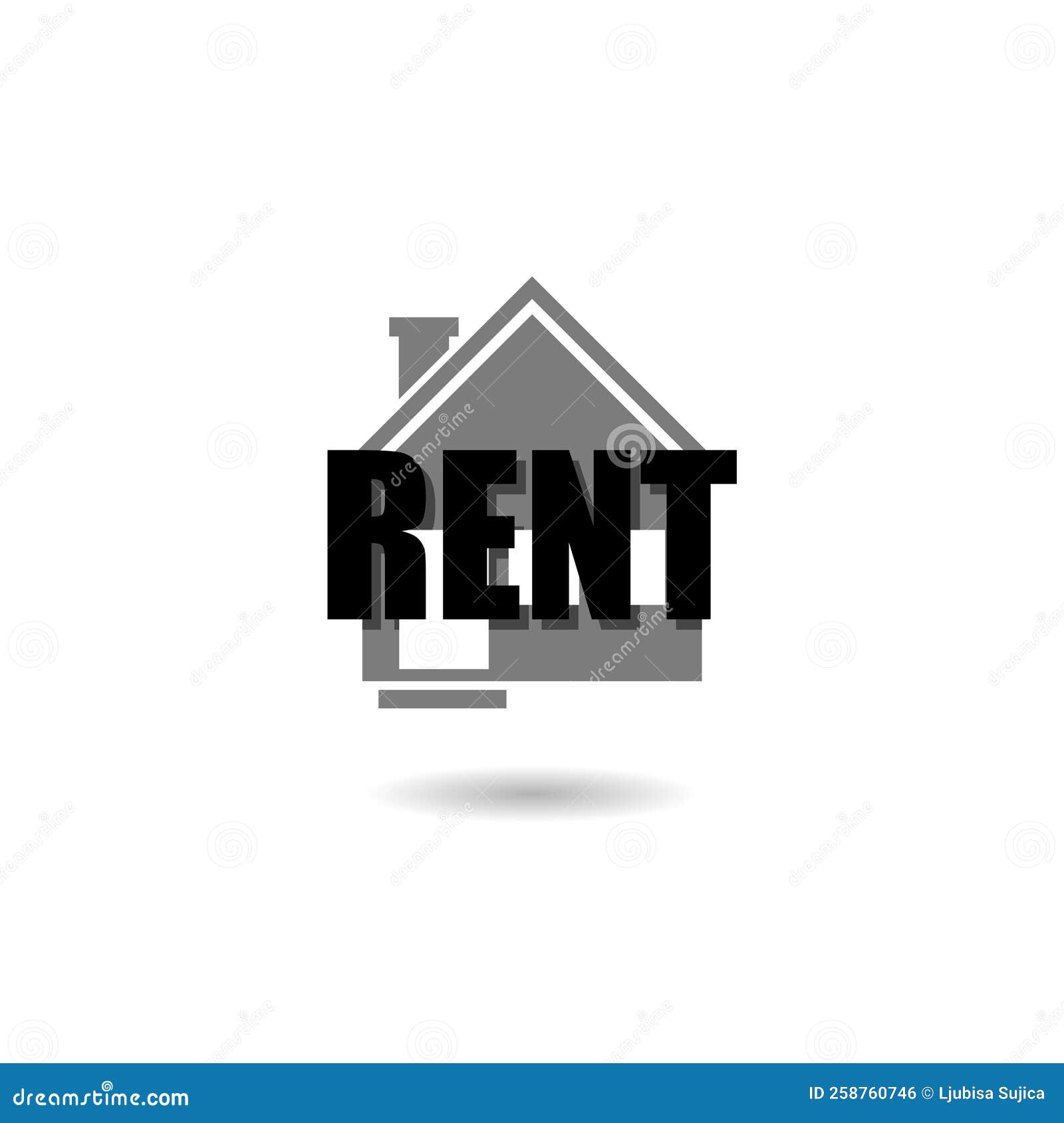 Rent House Icon Logo with Shadow Stock Vector - Illustration of idea ...