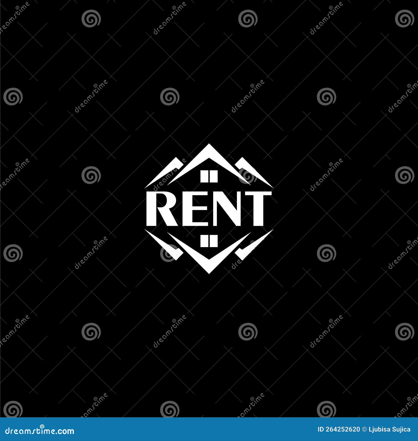 Rent House Logo Icon Isolated on Dark Background Stock Vector ...