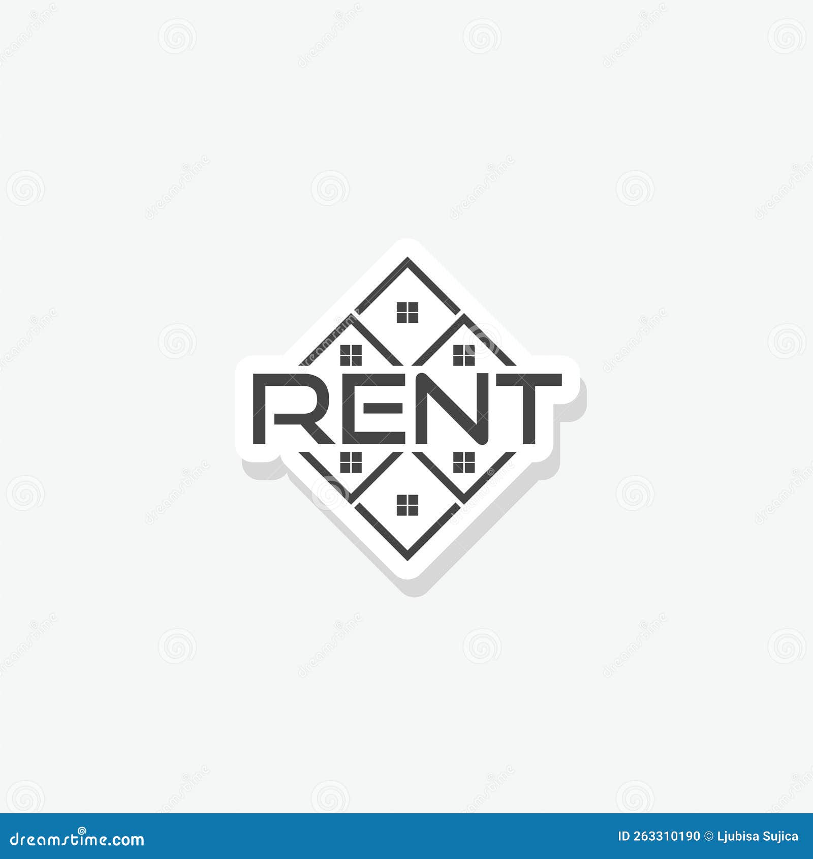 Rent House Logo Sticker Icon Stock Vector - Illustration of element ...