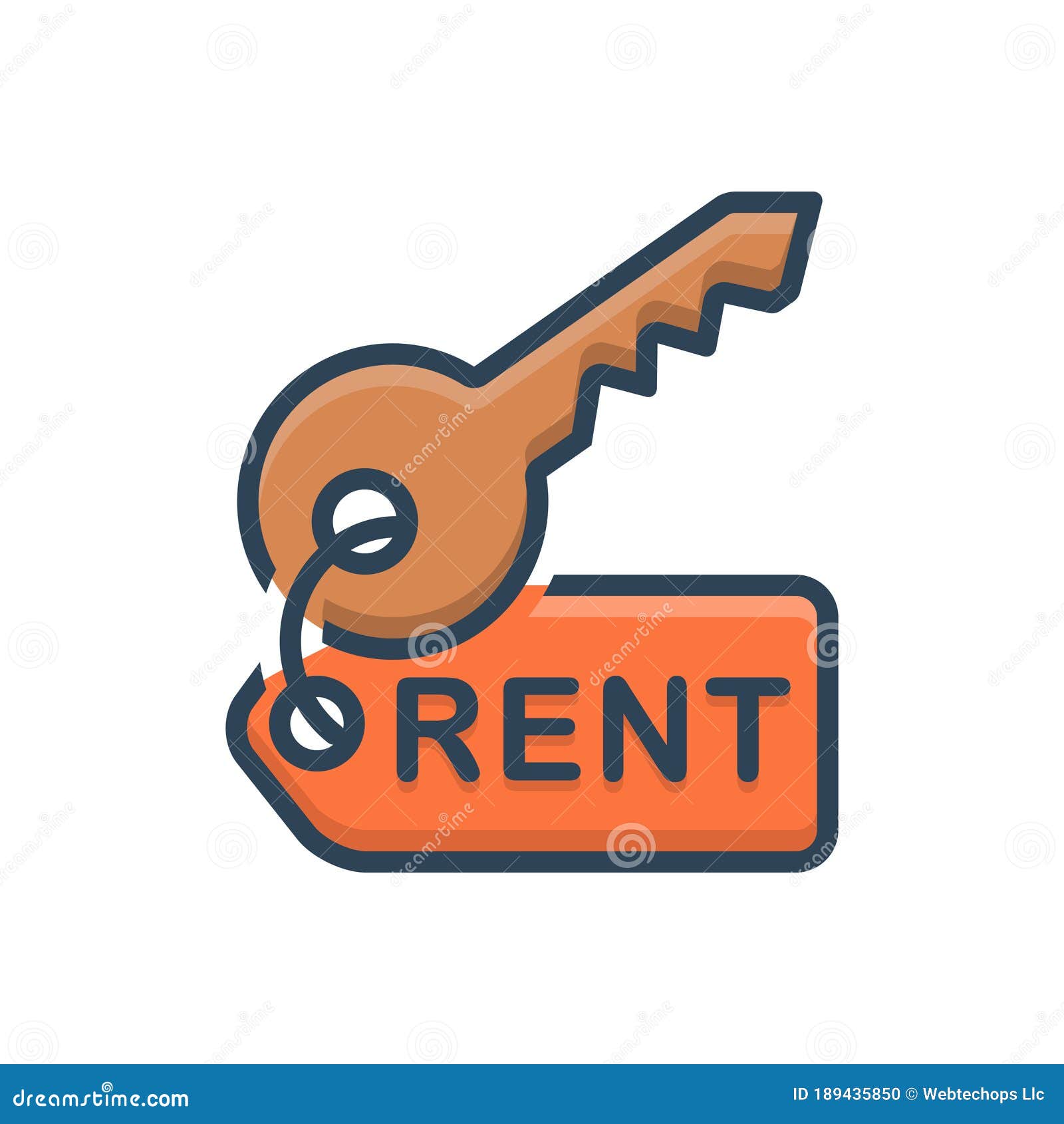 Color Illustration Icon for Rent, Key and Rental Stock Vector ...