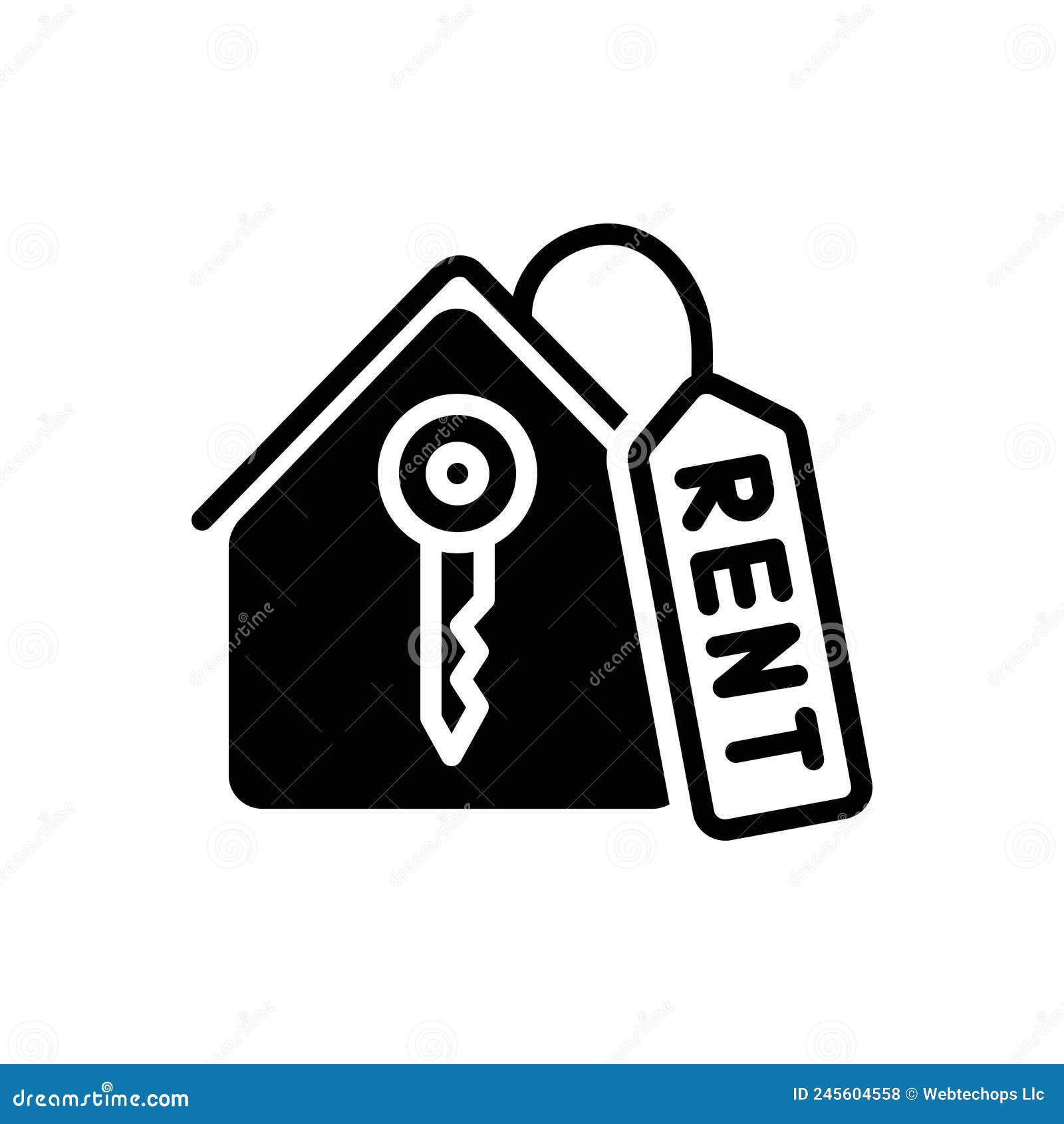 Black Solid Icon for Rent, Key and Mortgage Stock Vector - Illustration ...