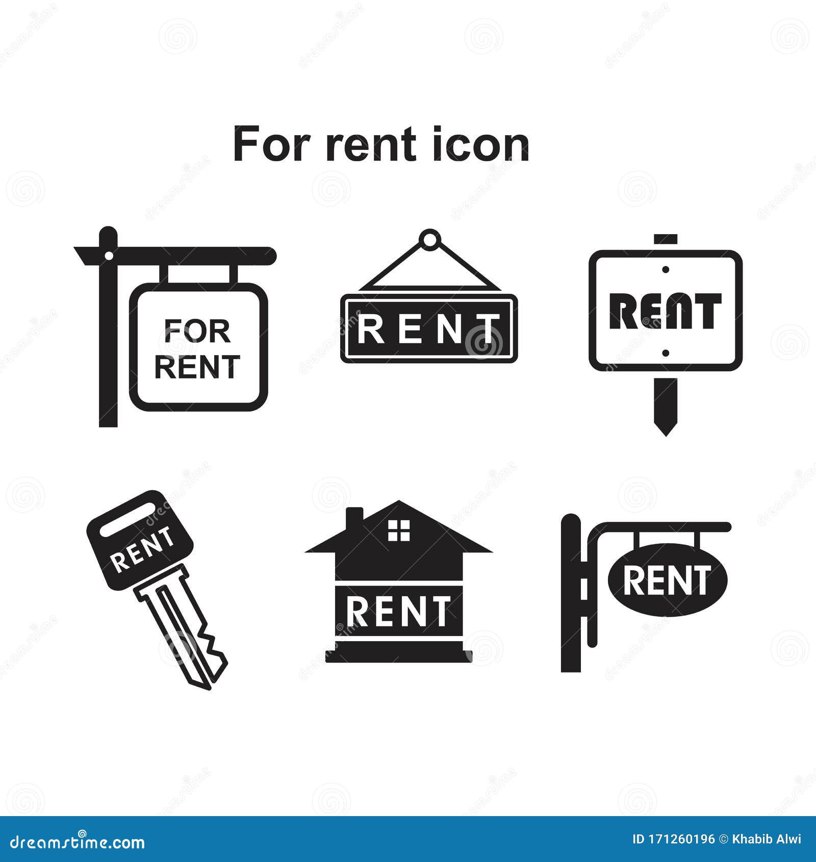 For rent icon stock vector. Illustration of holding - 171260196