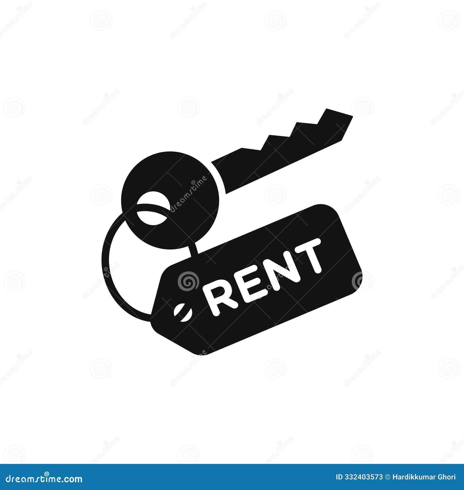 Rent Key Icon Symbol on White Background Stock Illustration ...