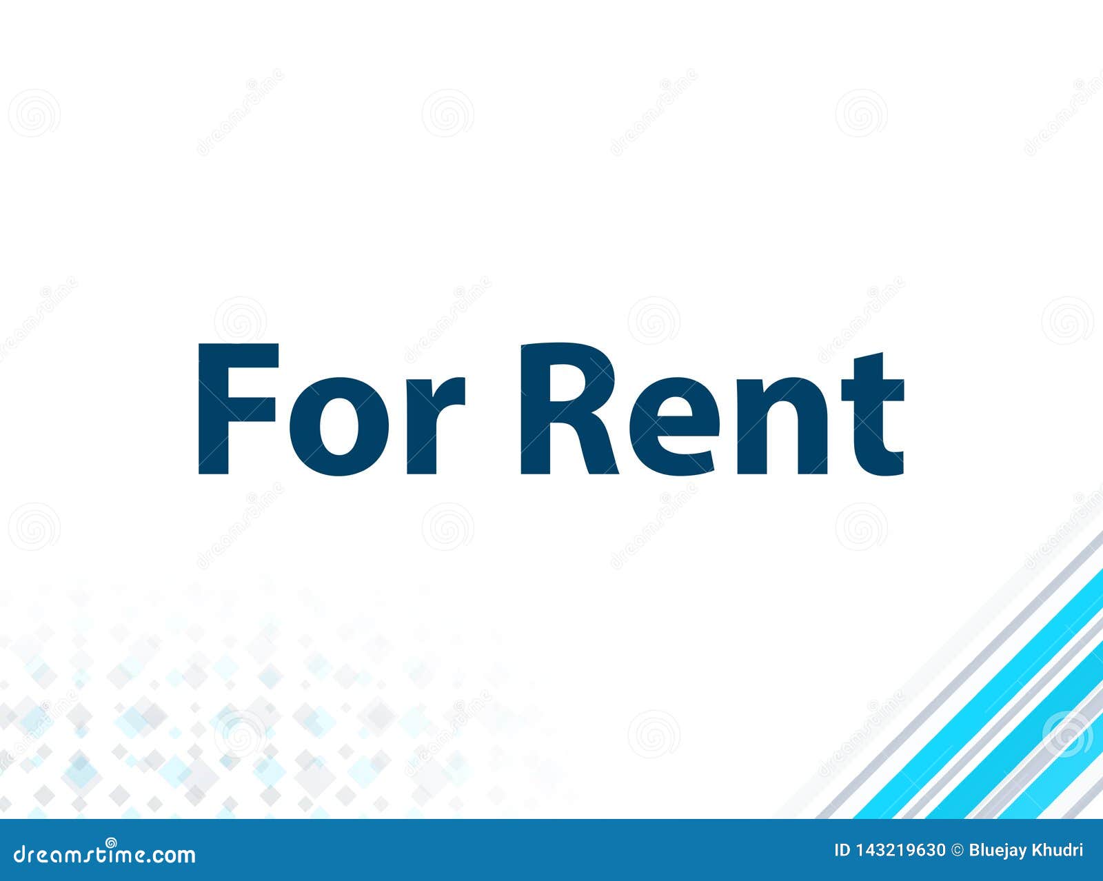 For Rent Modern Flat Design Blue Abstract Background Stock Illustration ...