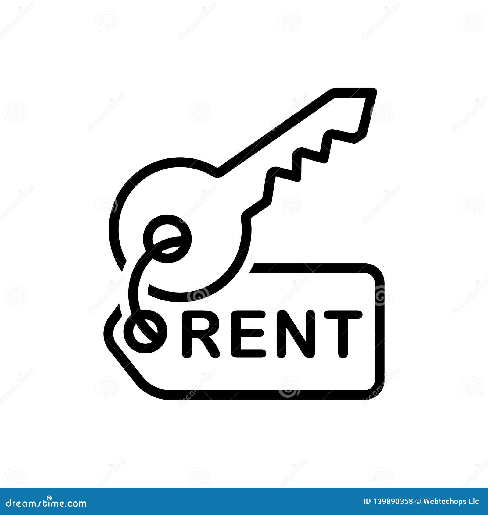 Black Line Icon for Rent, Key and Leasing Stock Vector - Illustration ...