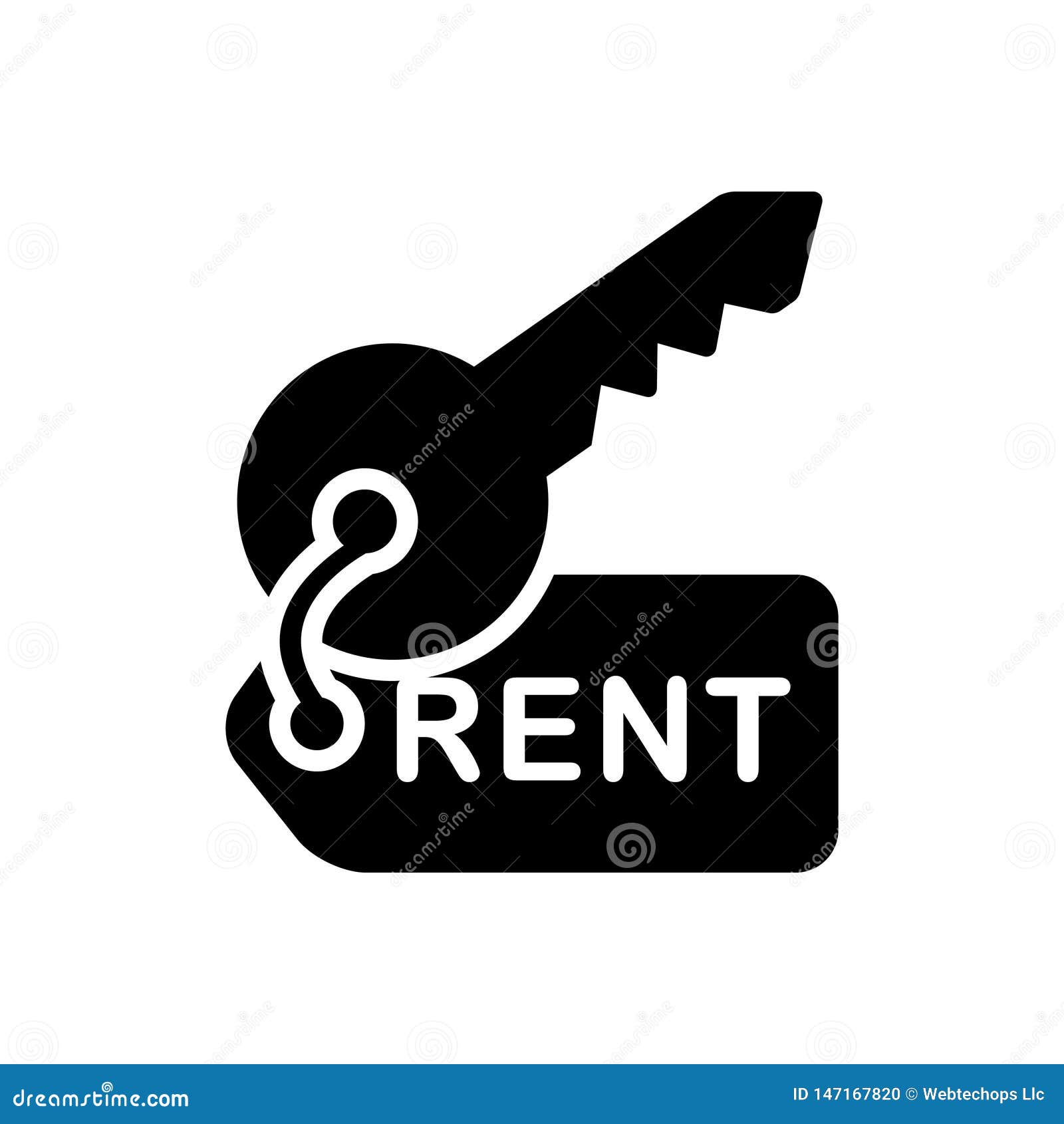 Black Solid Icon for Rent, Key and Leasing Stock Illustration ...