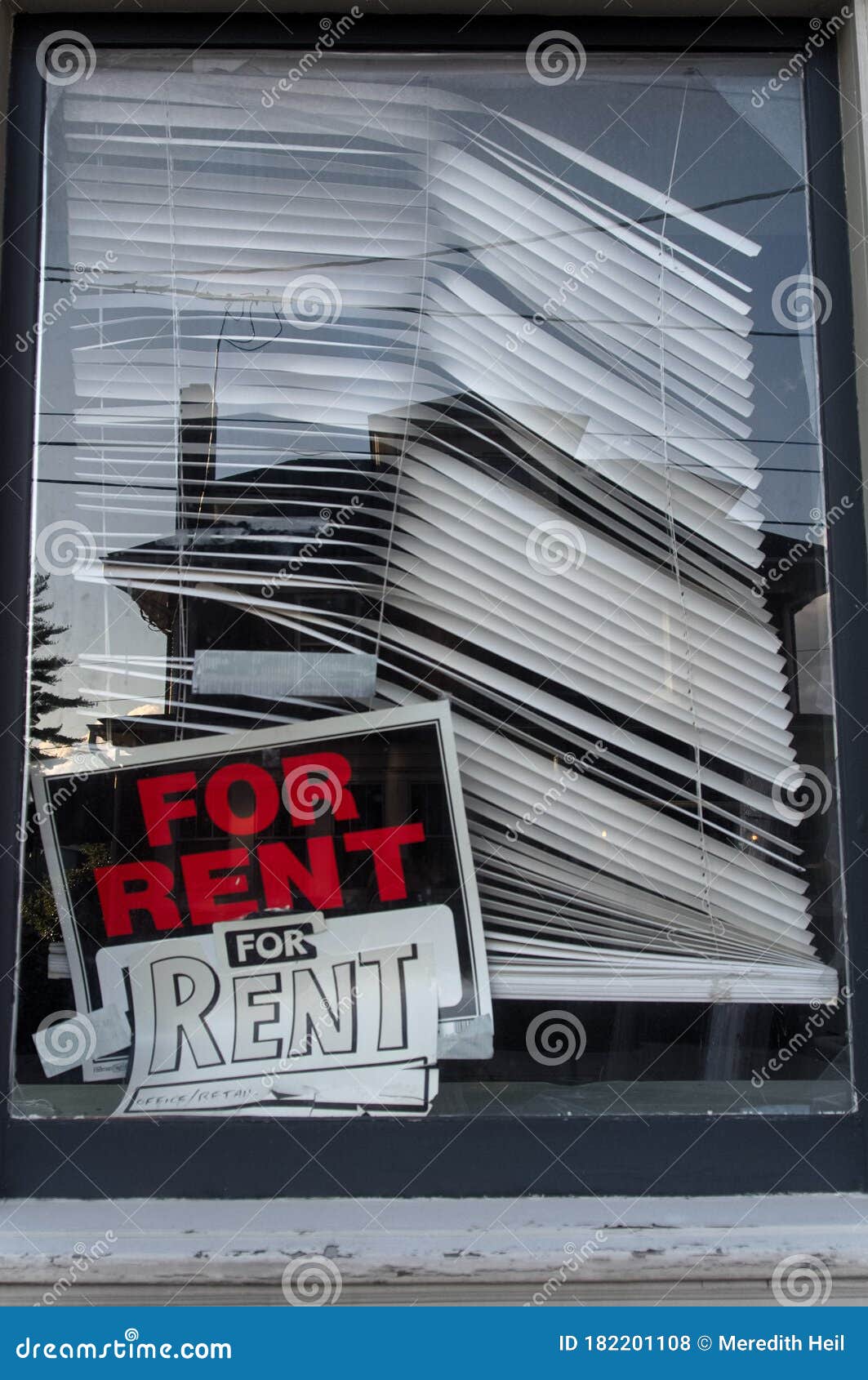 A `for Rent` Sign in the Corner of a Window Editorial Stock Photo ...