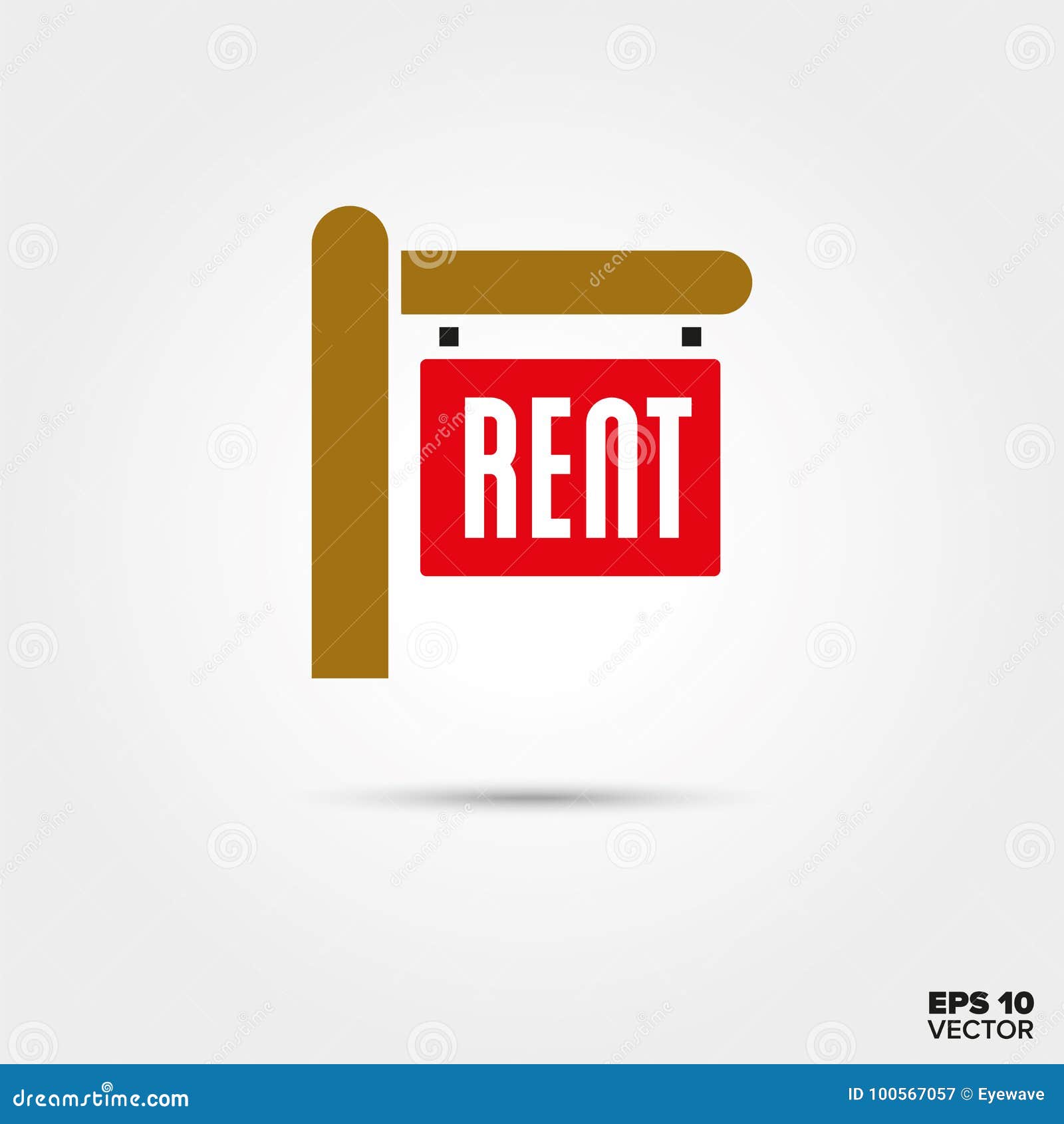 Real Estate Rent Sign Vector Icon Stock Vector - Illustration of real ...