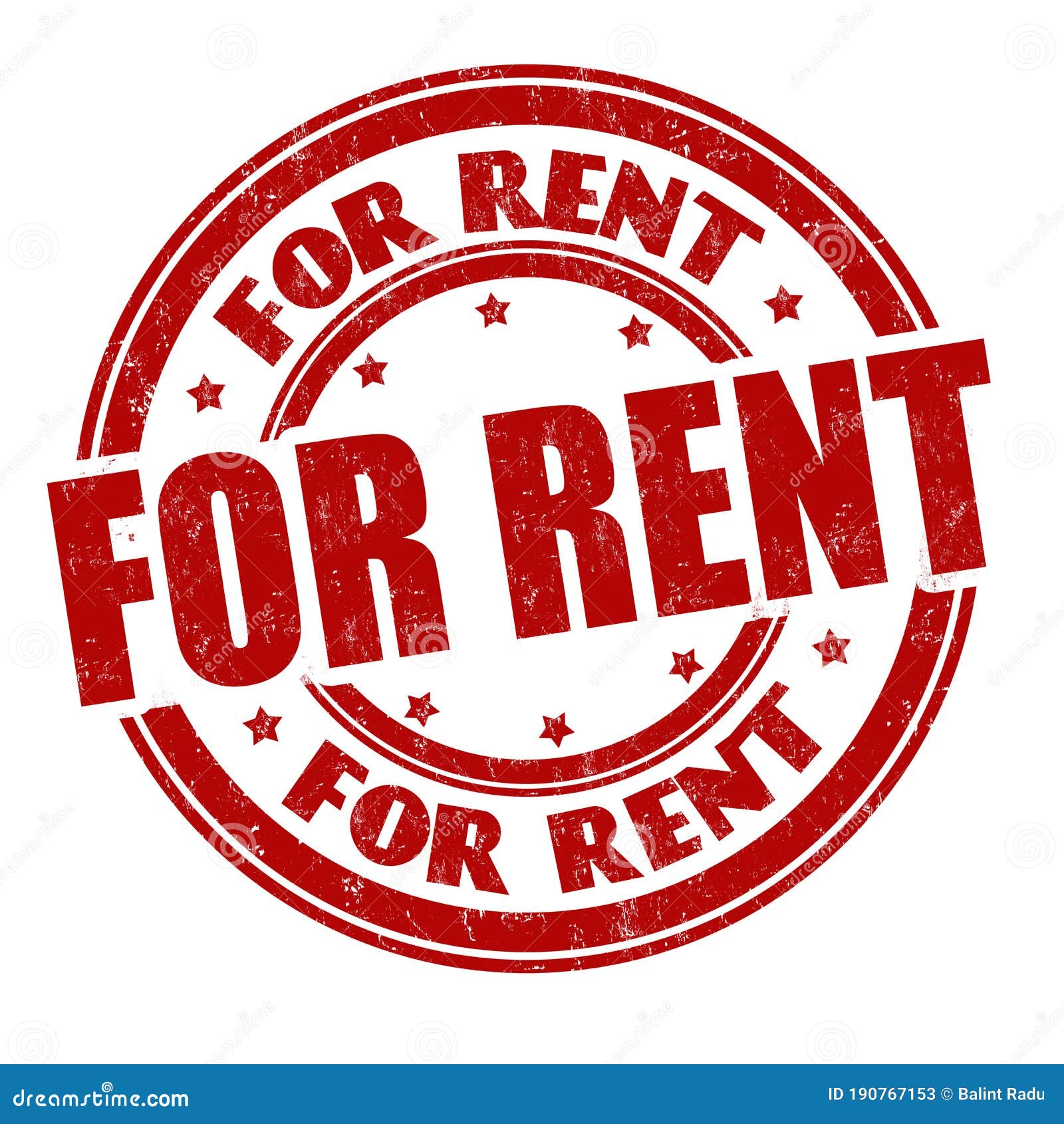 For rent sign or stamp stock vector. Illustration of property - 190767153