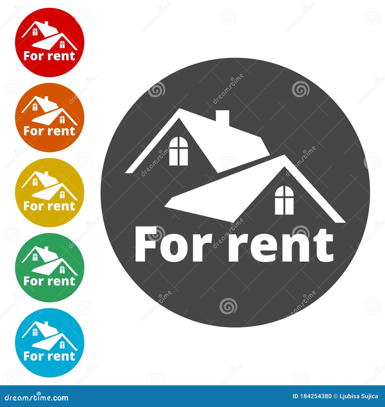 For Rent Sign, Vector icon stock vector. Illustration of 1960s - 184254380