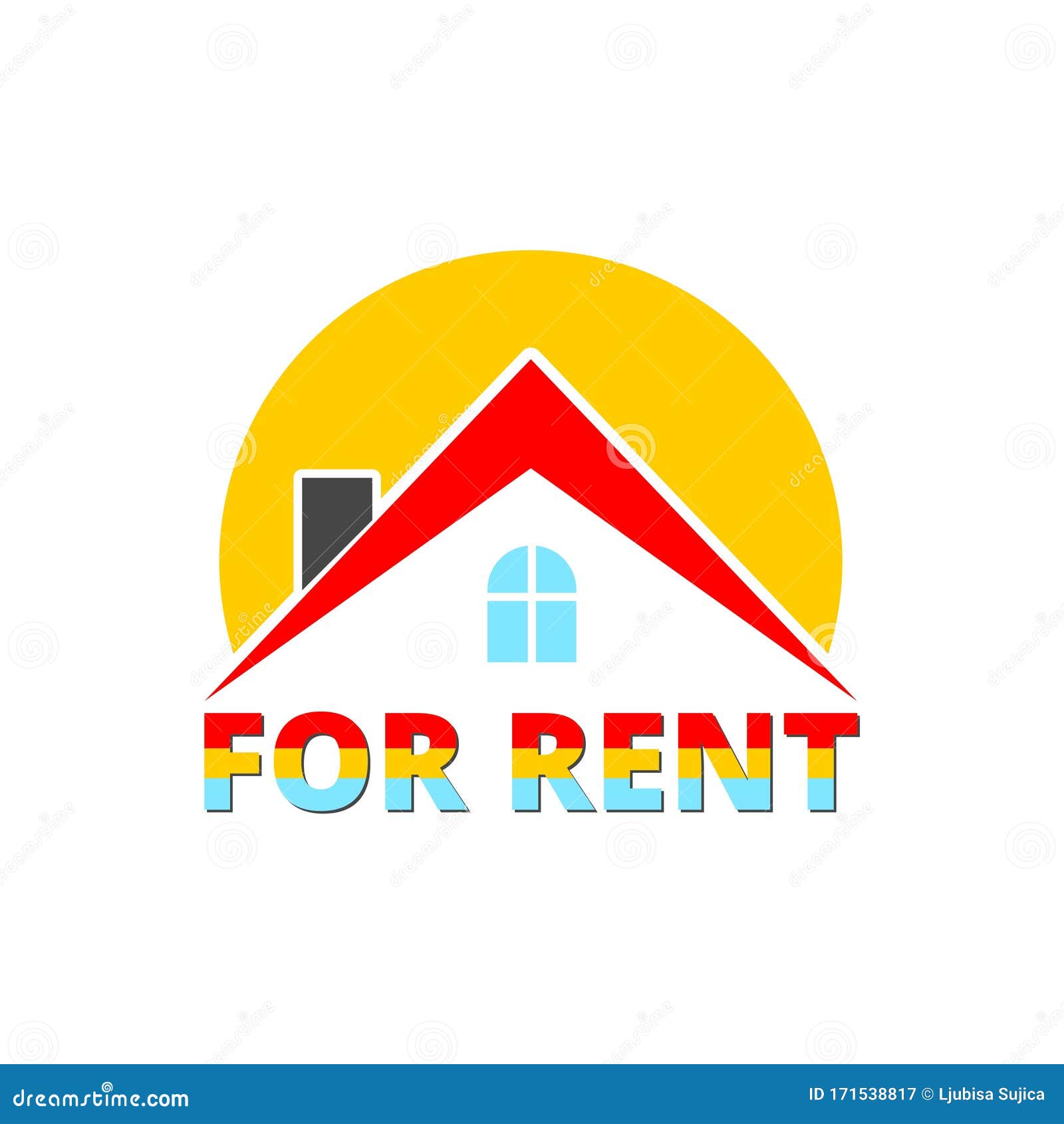 For Rent Sign, Vector icon stock vector. Illustration of event - 171538817