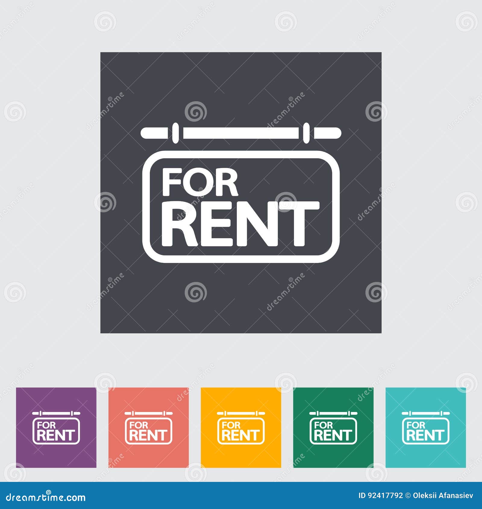 For rent. Single flat icon stock vector. Illustration of blue - 92417792