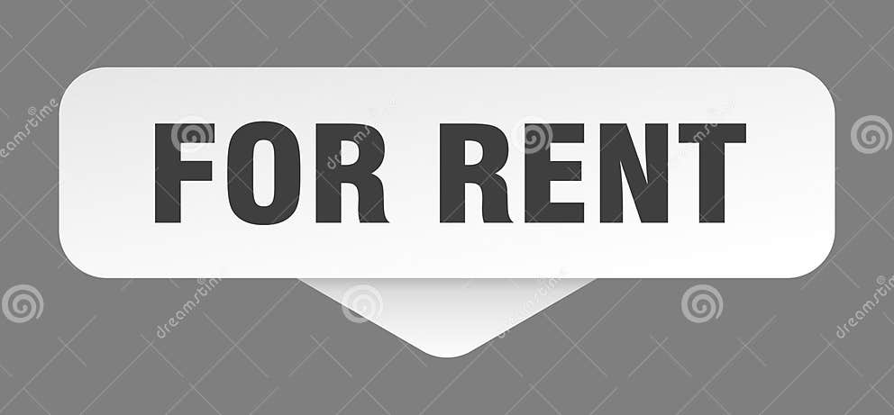 For Rent Sticker. for Rent Sign Isolated on Gray Background Stock ...