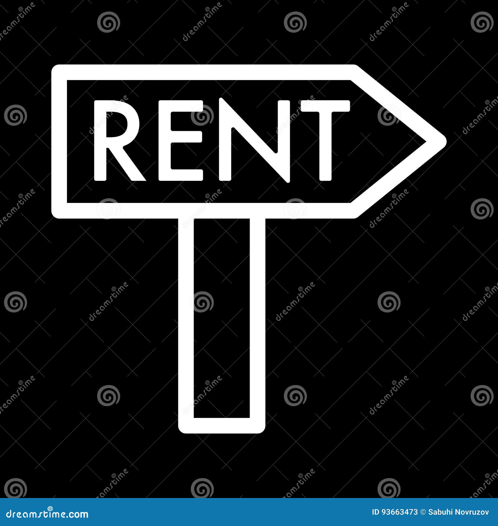 Rent Symbol Simple Vector Icon. Black and White Illustration of Rent ...