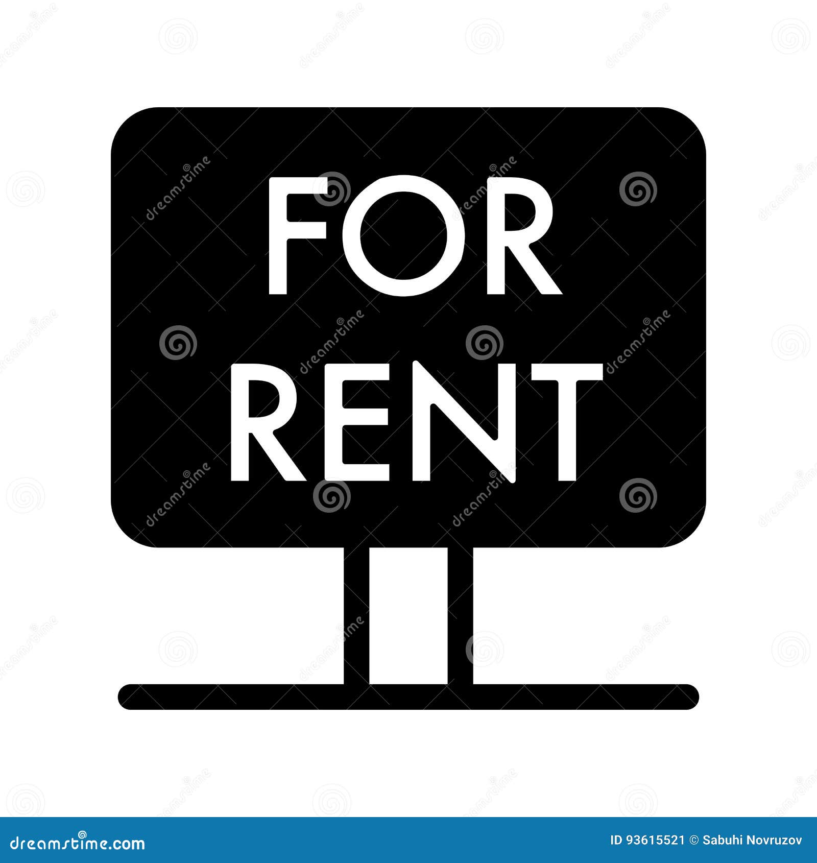 Rent Symbol Simple Vector Icon. Black and White Illustration of Rent ...