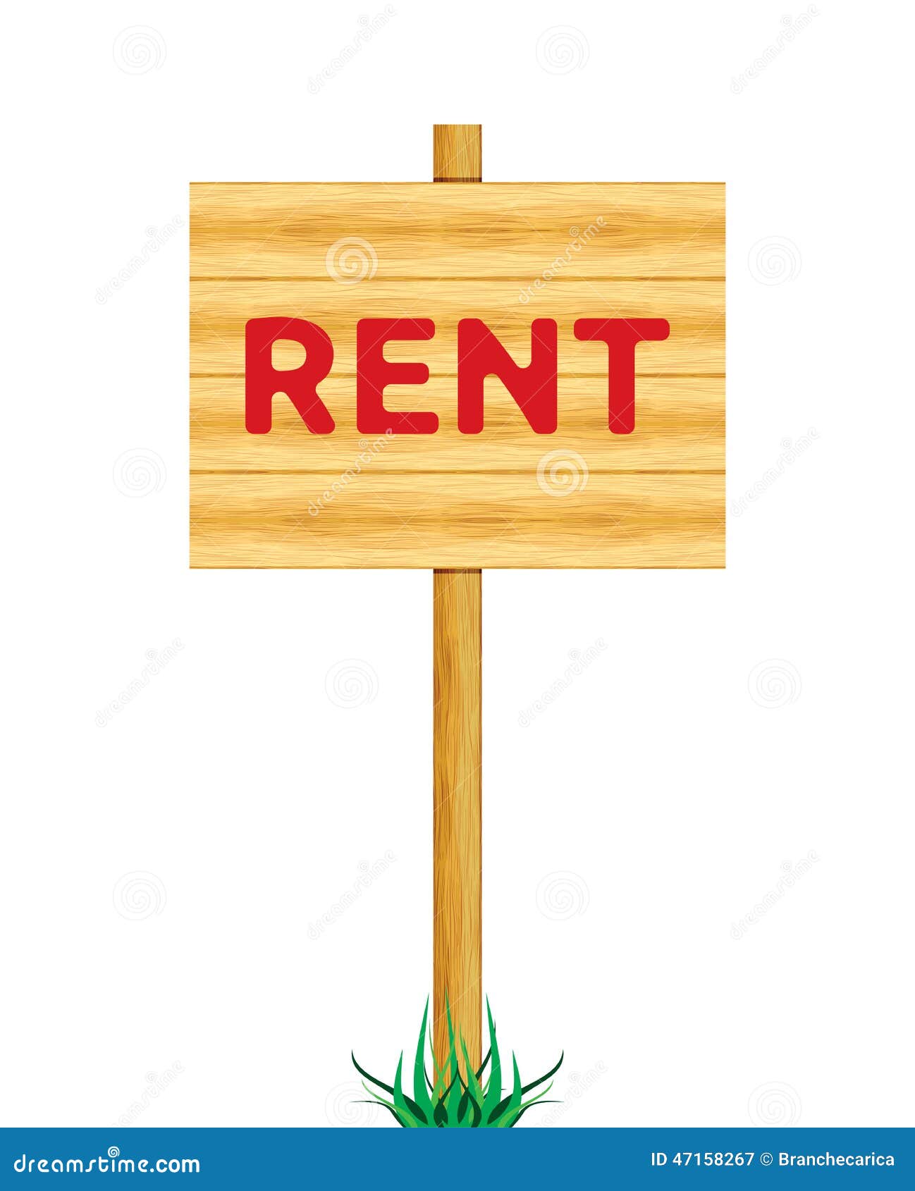 Rent wooden billboard stock vector. Illustration of invest - 47158267